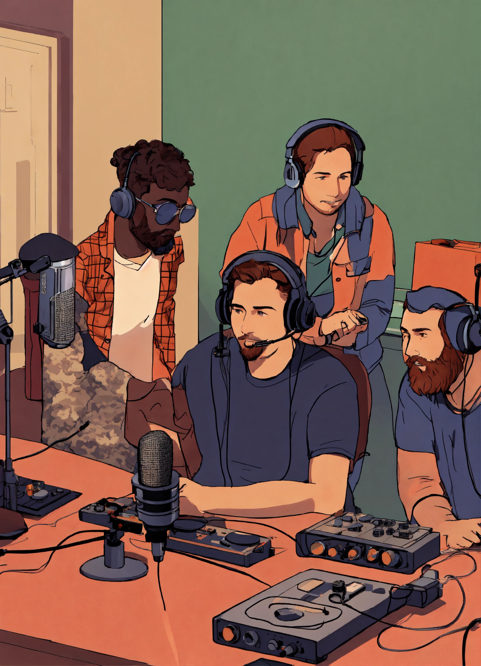 Lexica - A group of 8 people doing a radio podcast session together ...