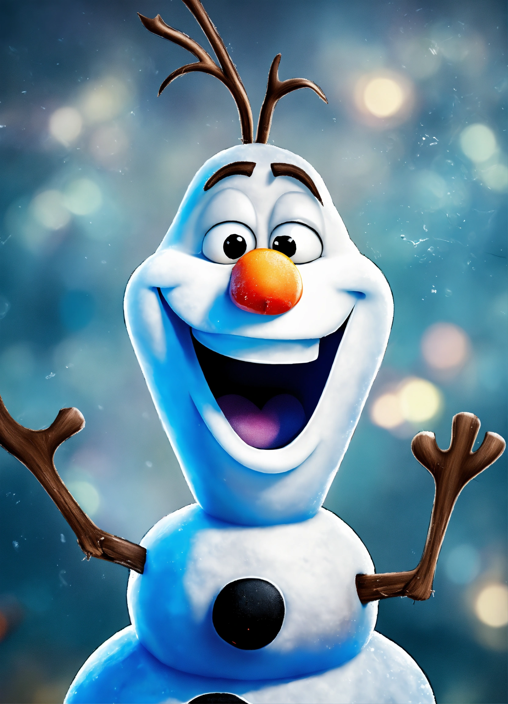 Lexica - Psycho Drug addict Olaf from Frozen portrait, front face ...