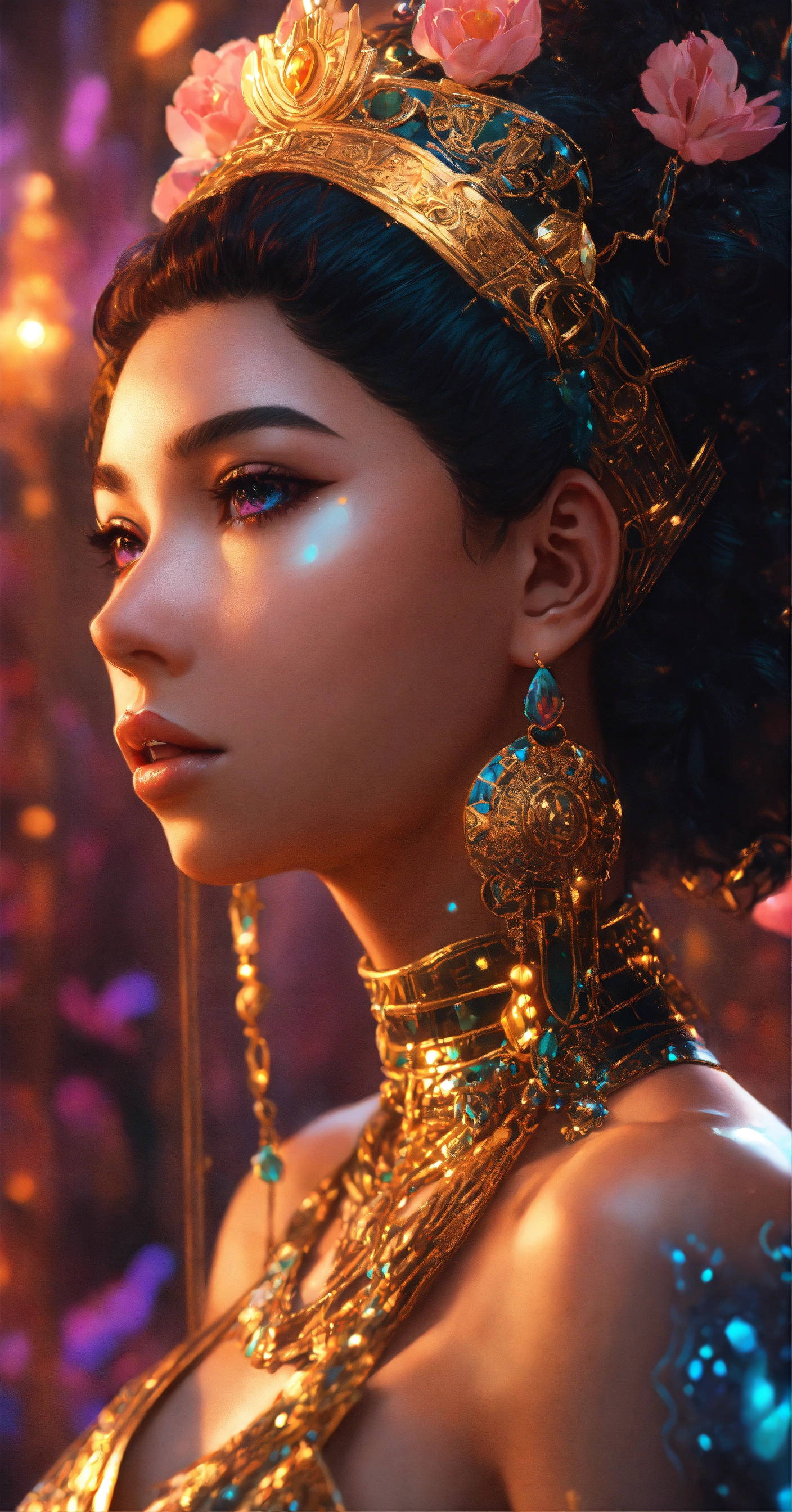 Lexica - Cute waifu, black ethereal queen, pretty, royalty, Cute, pretty, adorable, majestic ...