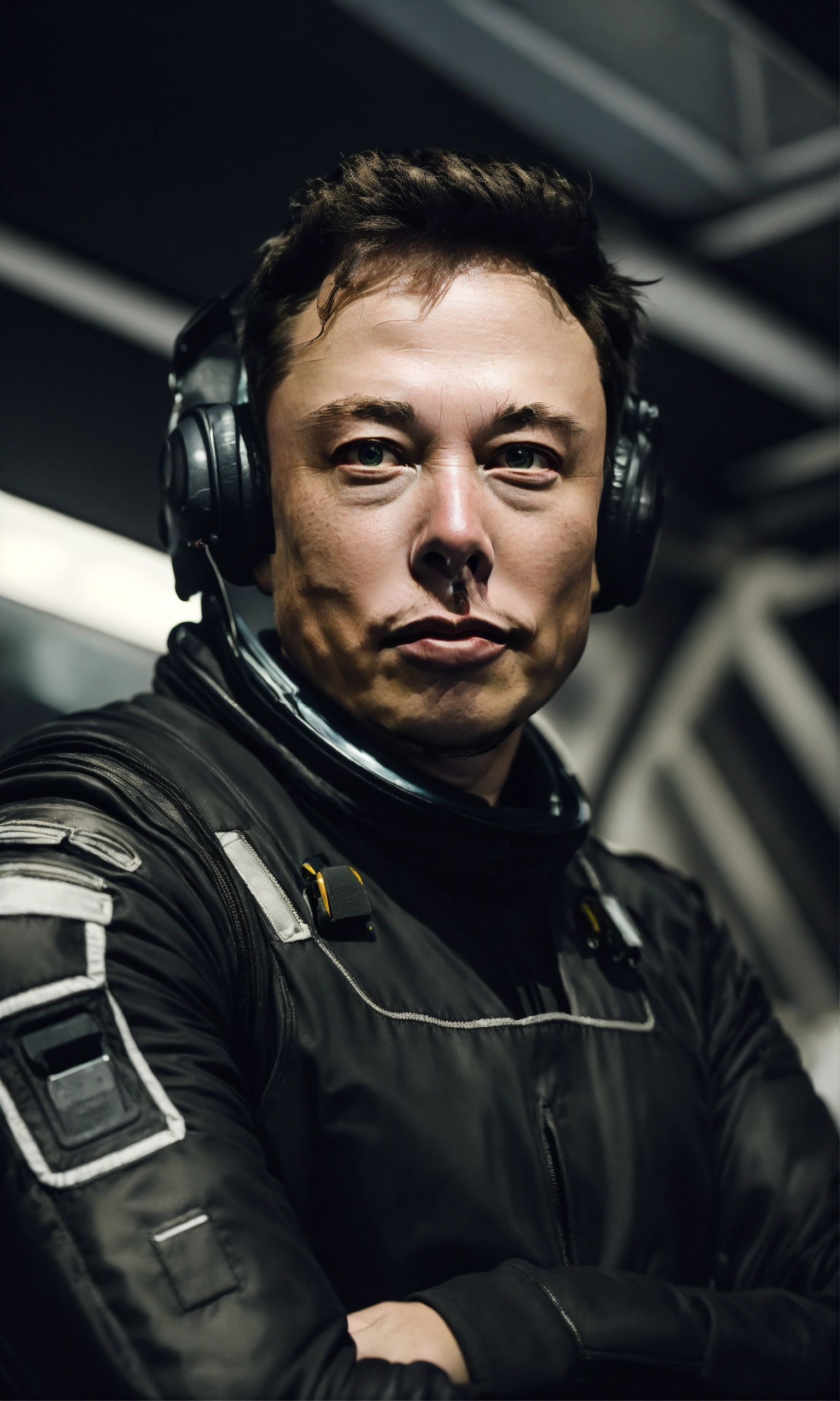 Lexica - Image of Elon Musk, on space X premises, facing at camera ...