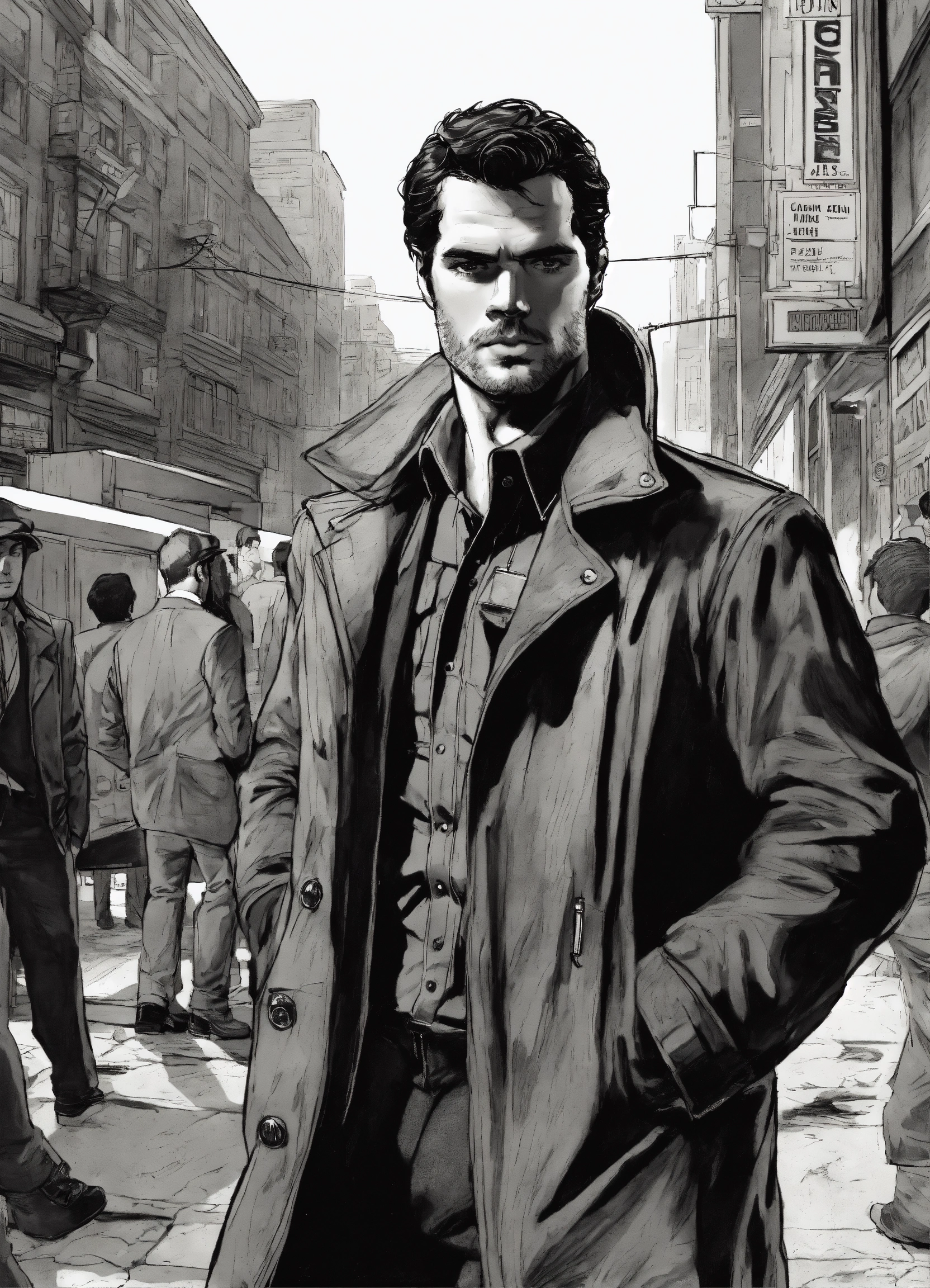 Lexica - Black & White gritty and grainy Illustration Jacques Tardi or ...