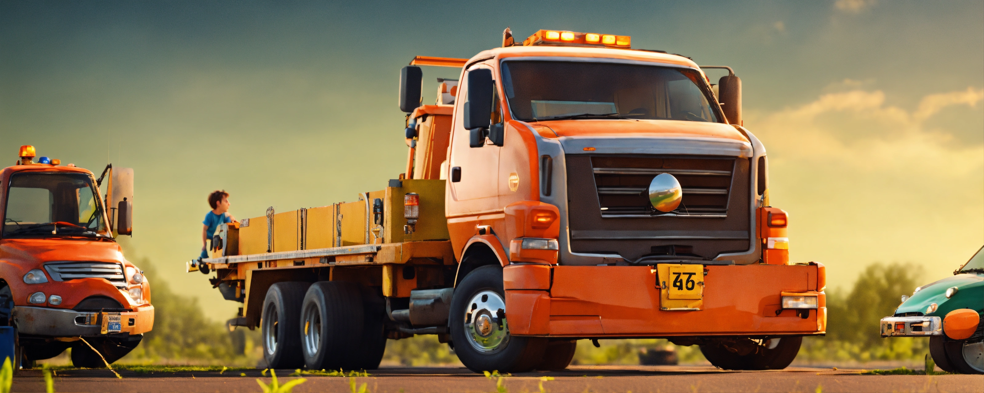 Lexica - Tow truck,a wrecker, a breakdown truck, a recovery vehicle, or ...