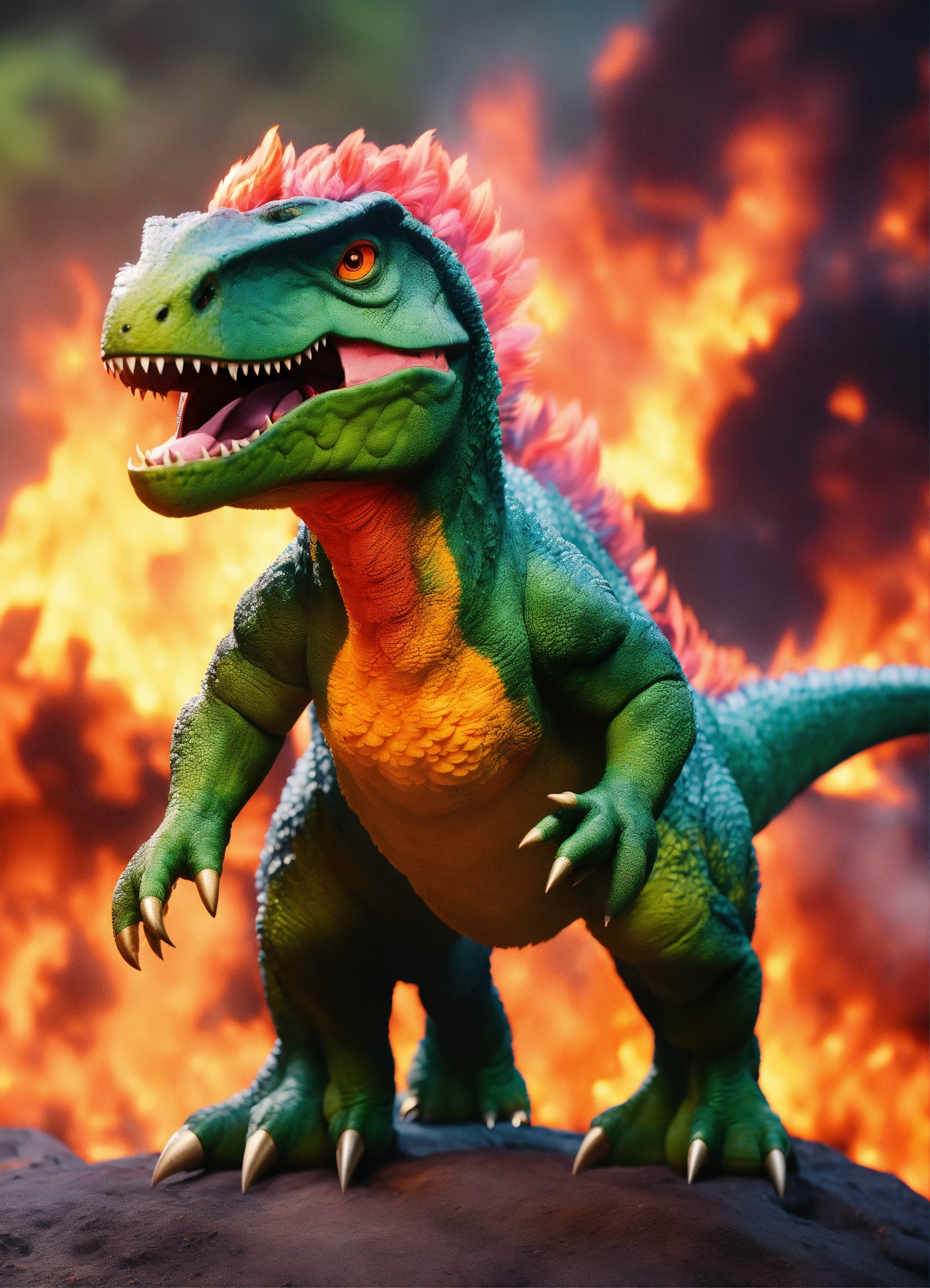 Lexica - An adorable and fluffy t-rex dinosaur with big color eyes ...