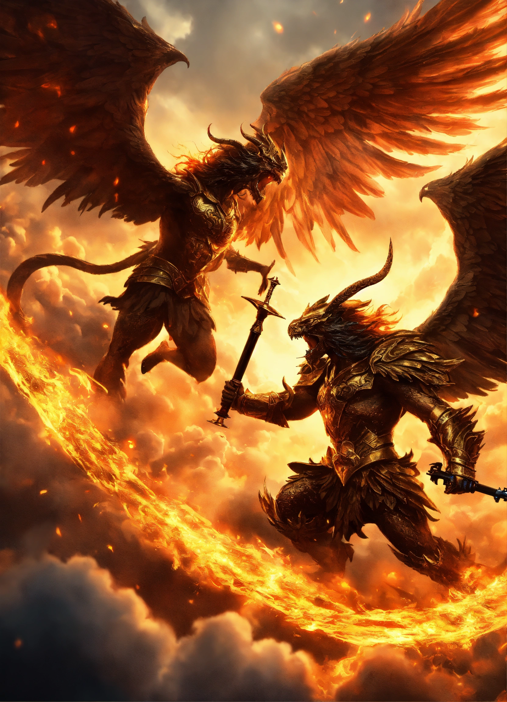 Lexica - Armies of angels and demons fighting in the skytwo smoke ...