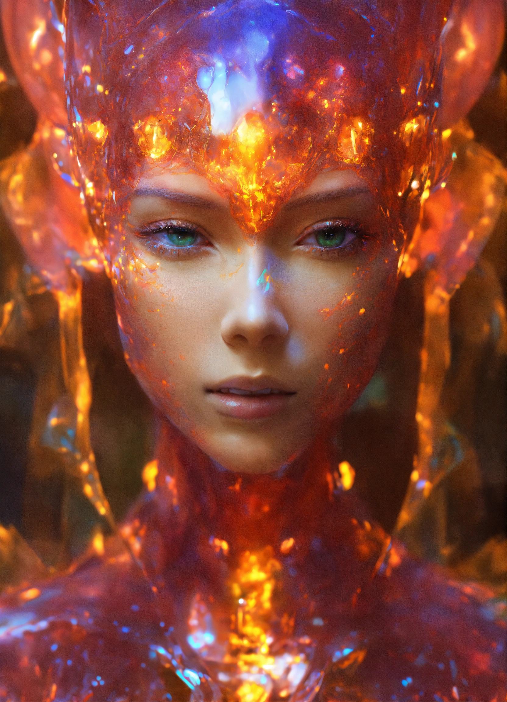 Lexica - Transparent otherworldly skin, humanoid form, luminous and ...