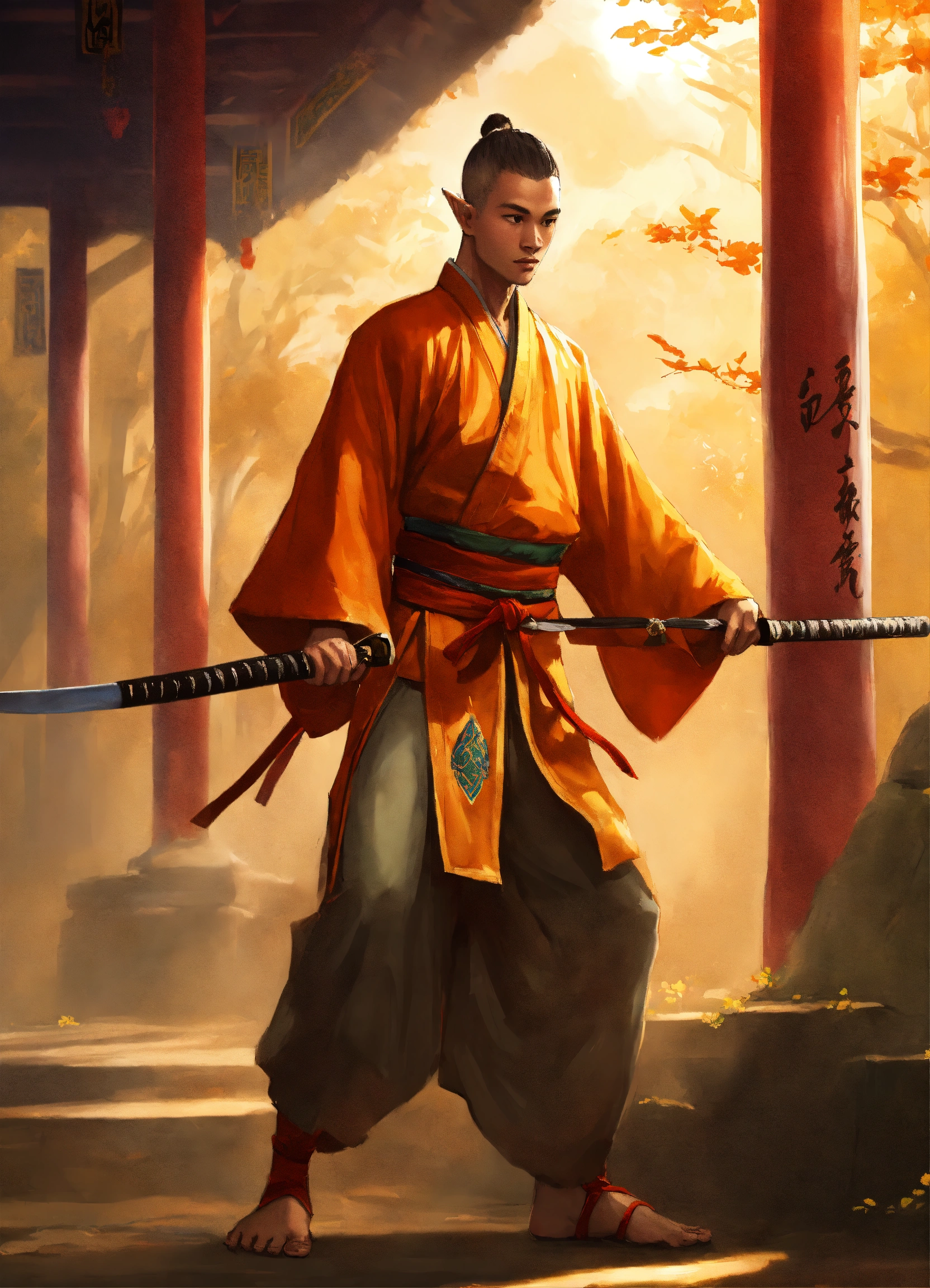 Lexica - Elf, young man, monk, martial arts, fantasy, pointed ears ...