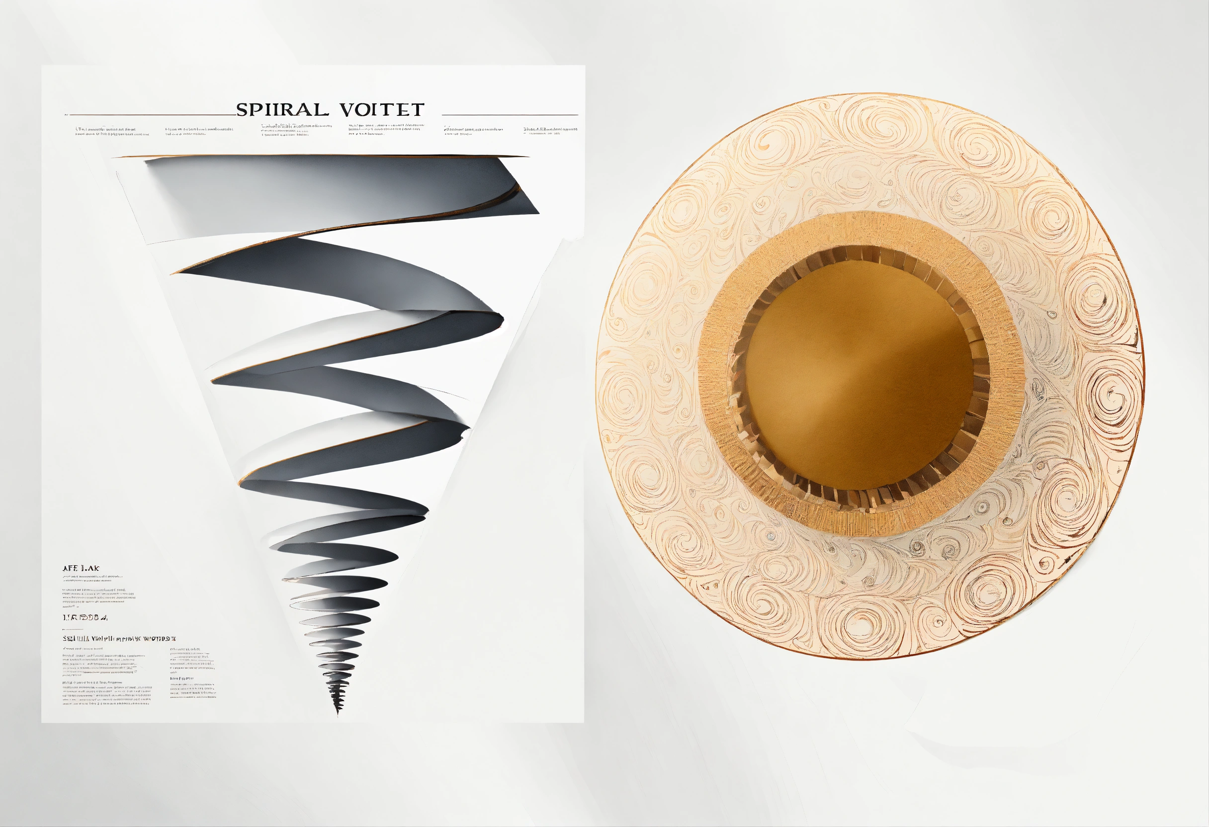 Lexica - A full page design of A spiral vortex with top view, black and ...