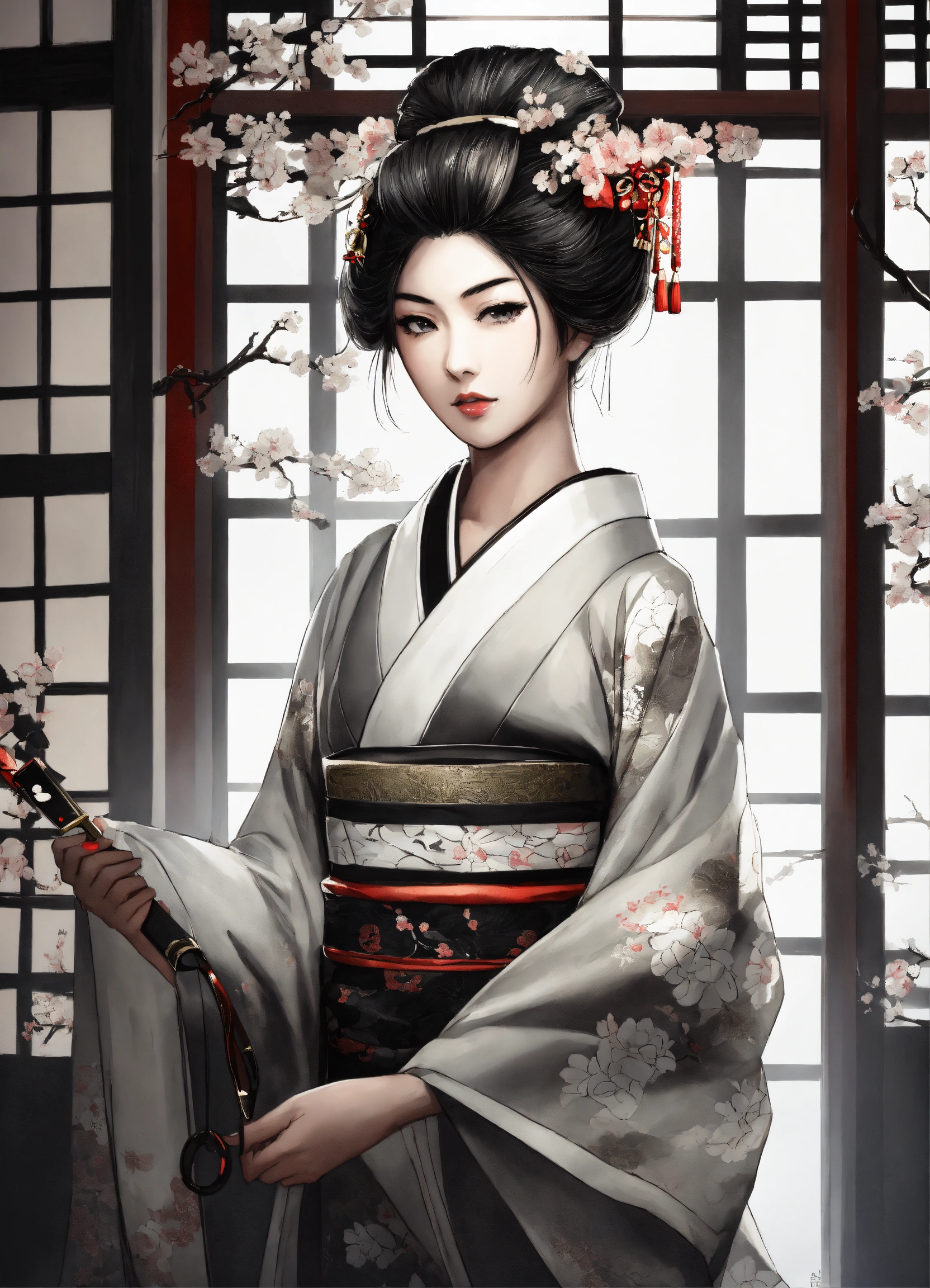 Lexica - Manga, anime, blackandwhite, geisha, portrait, 8k, q2 ...