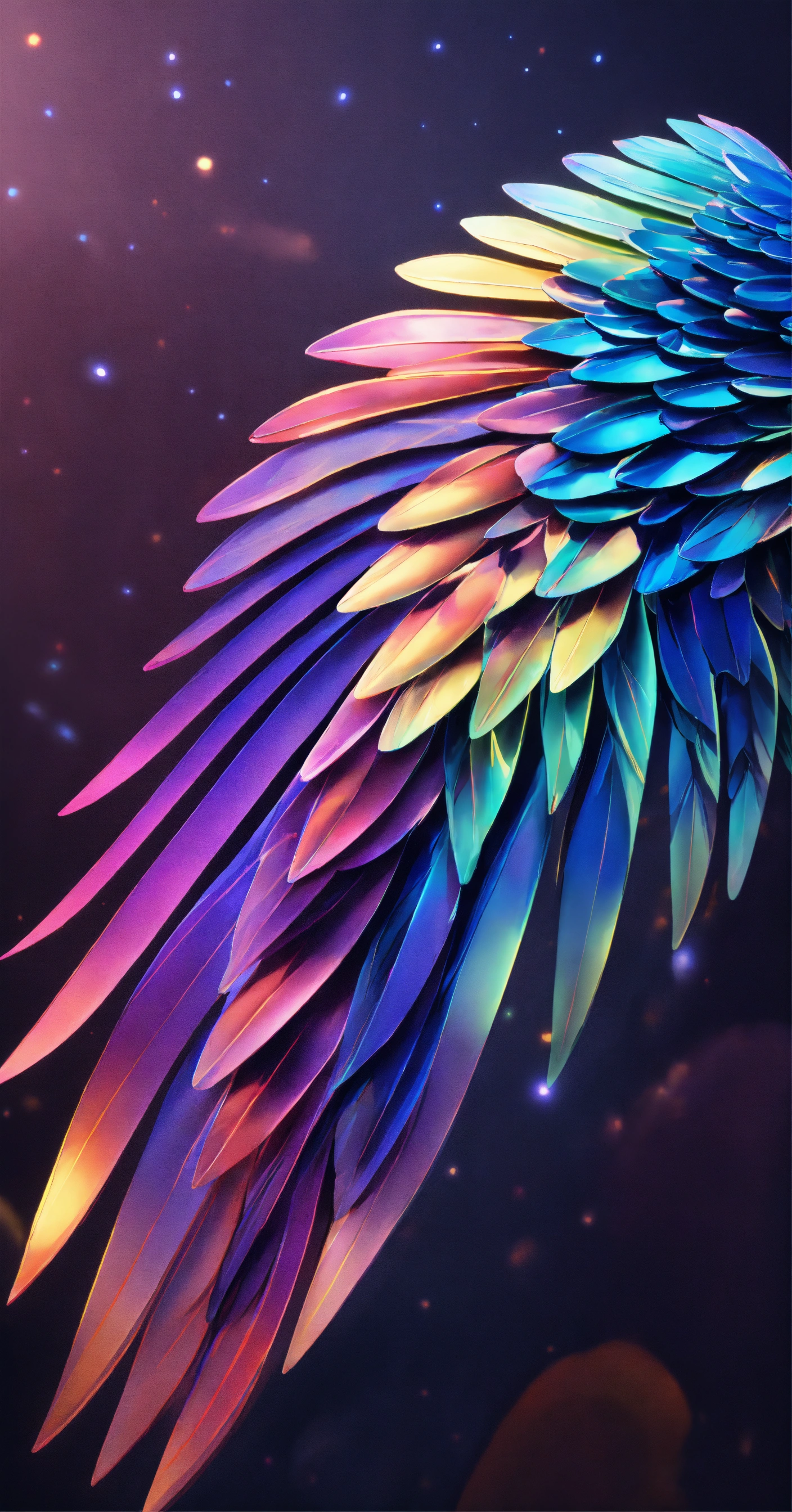 Lexica - Beautiful and perfect small angel wings in iridescent colors ...