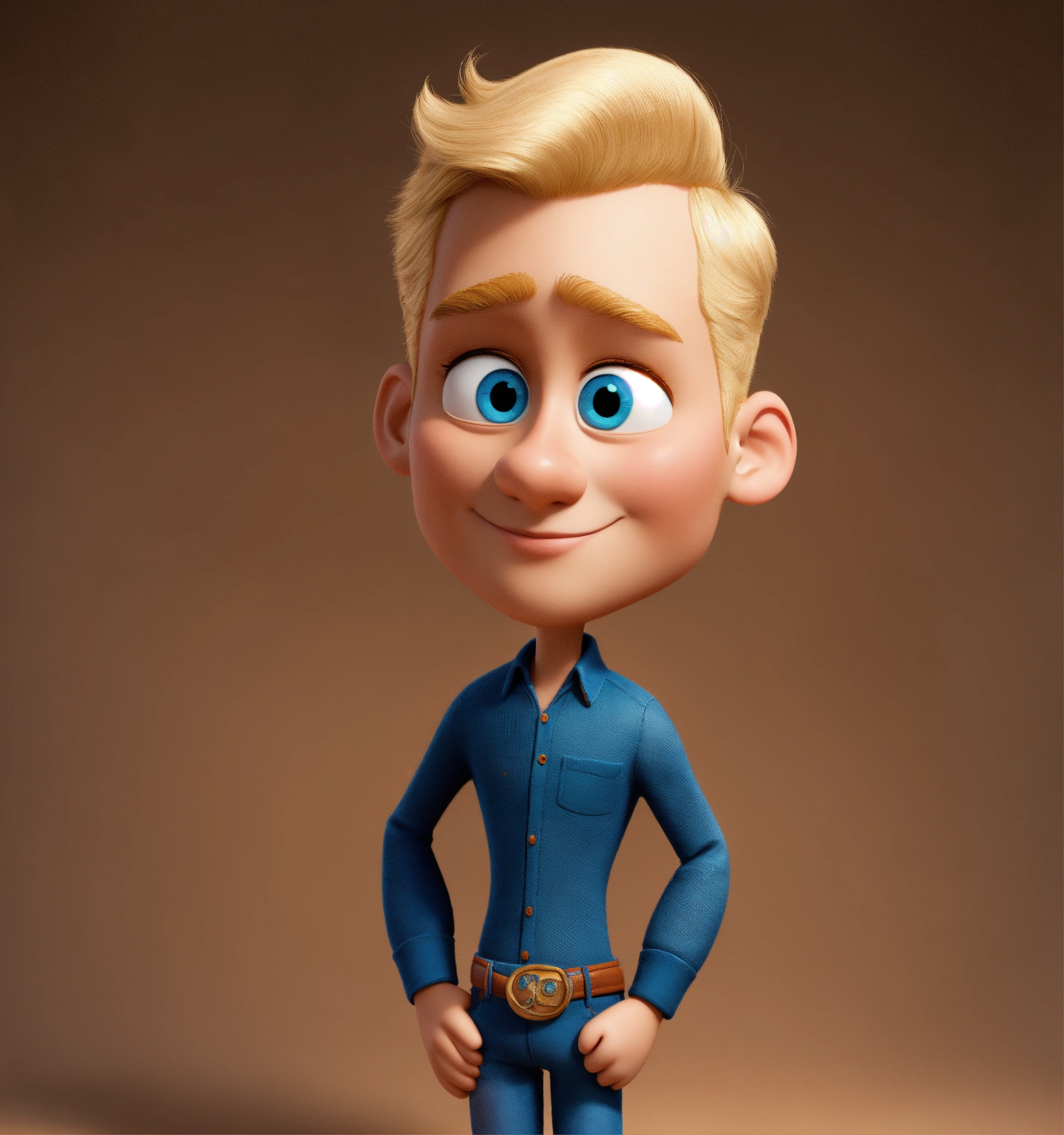 Lexica - Pixar man blonde full body blue eyes big nouse cartoon