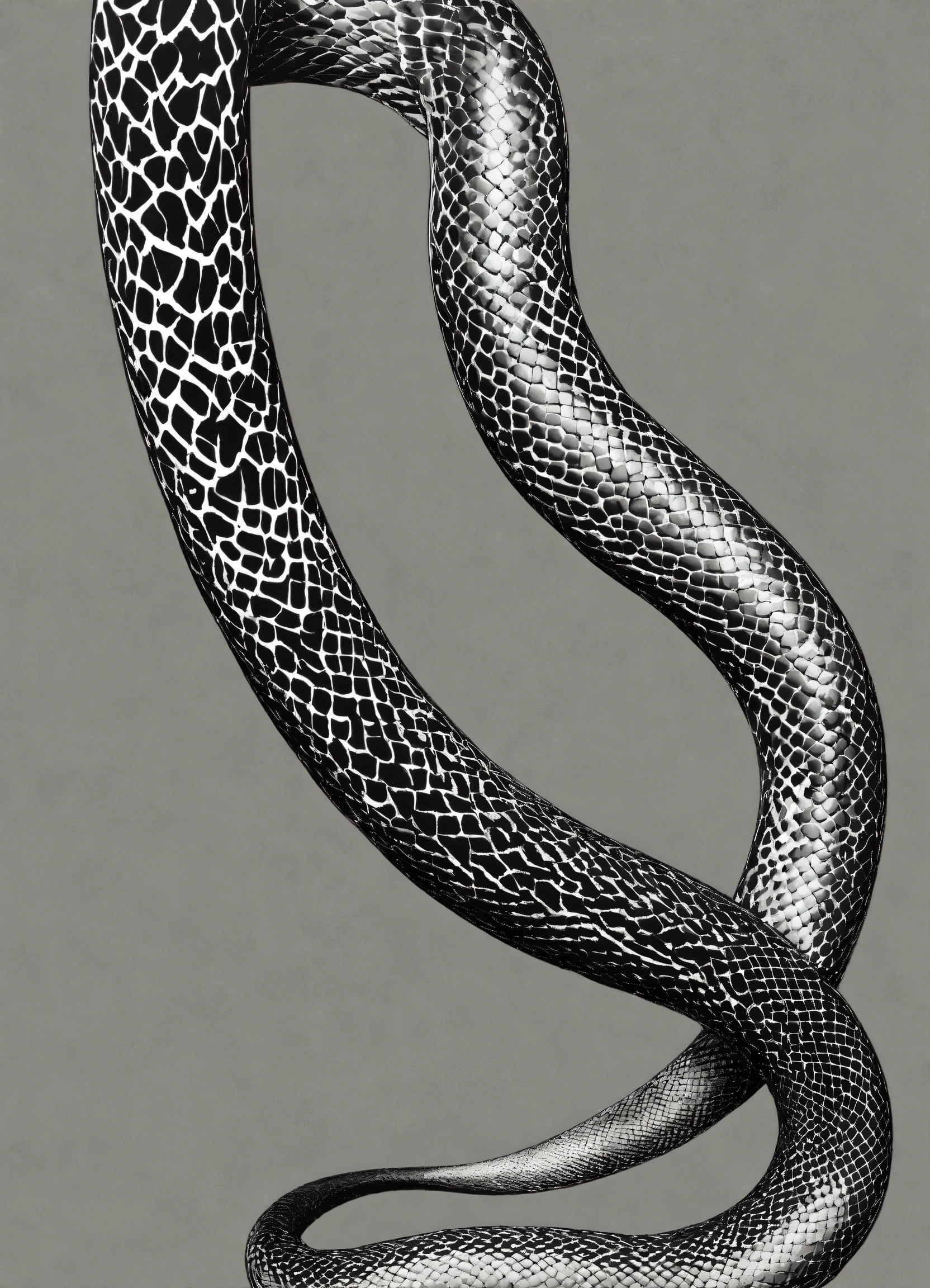 Lexica - Monochrome snake lying in a straight line