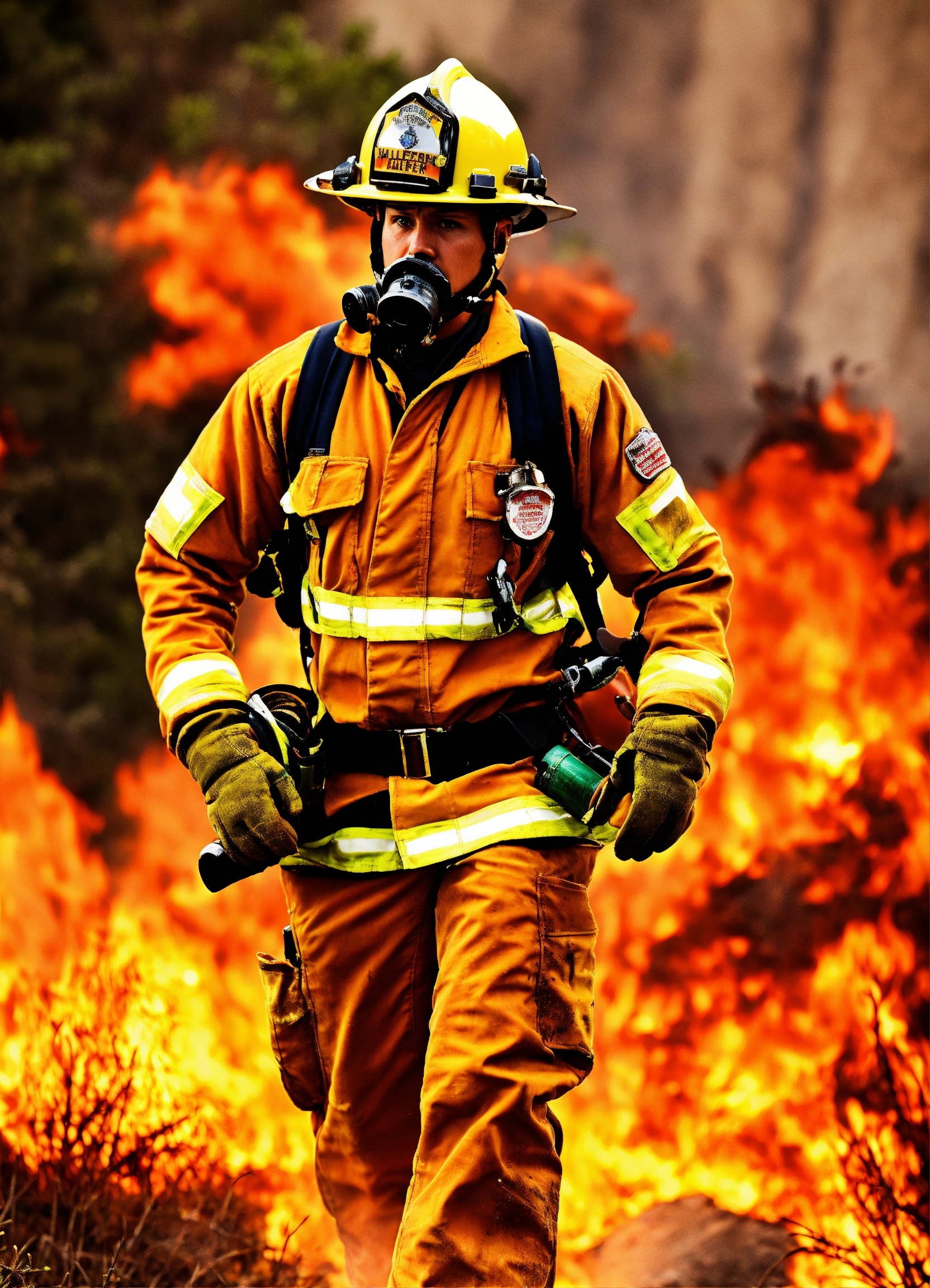 Lexica - California, wildland firefighter, ultra realistic, photo