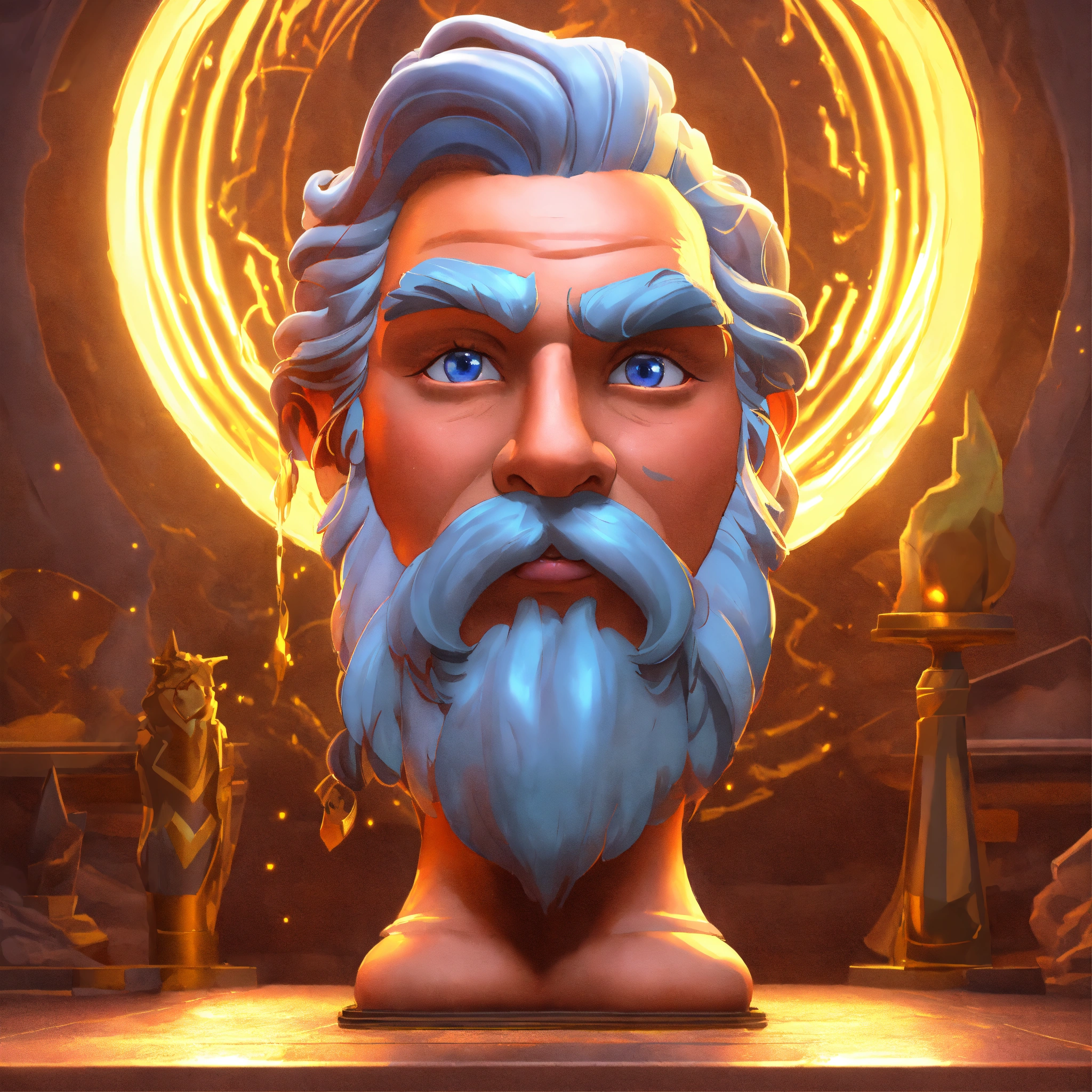 Lexica - God Zeus, standing up, volumetric realistic cartoon oil paint ...