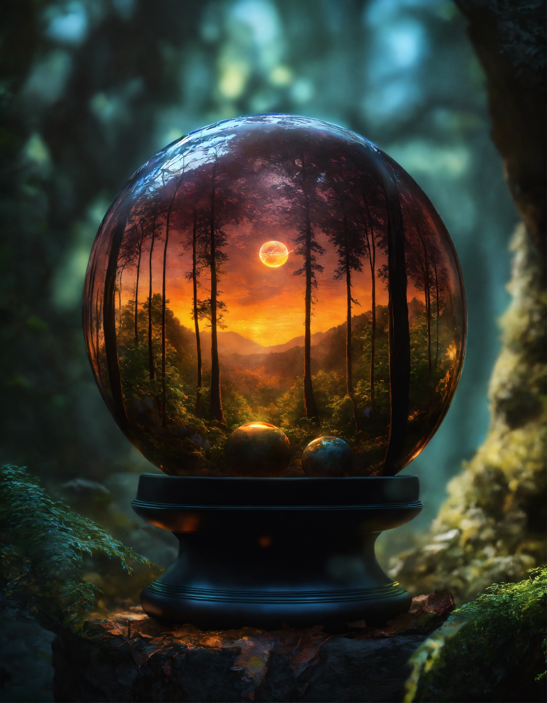 Lexica - Flickering Obsidian cuneiform in an ethereal glass orb in a ...