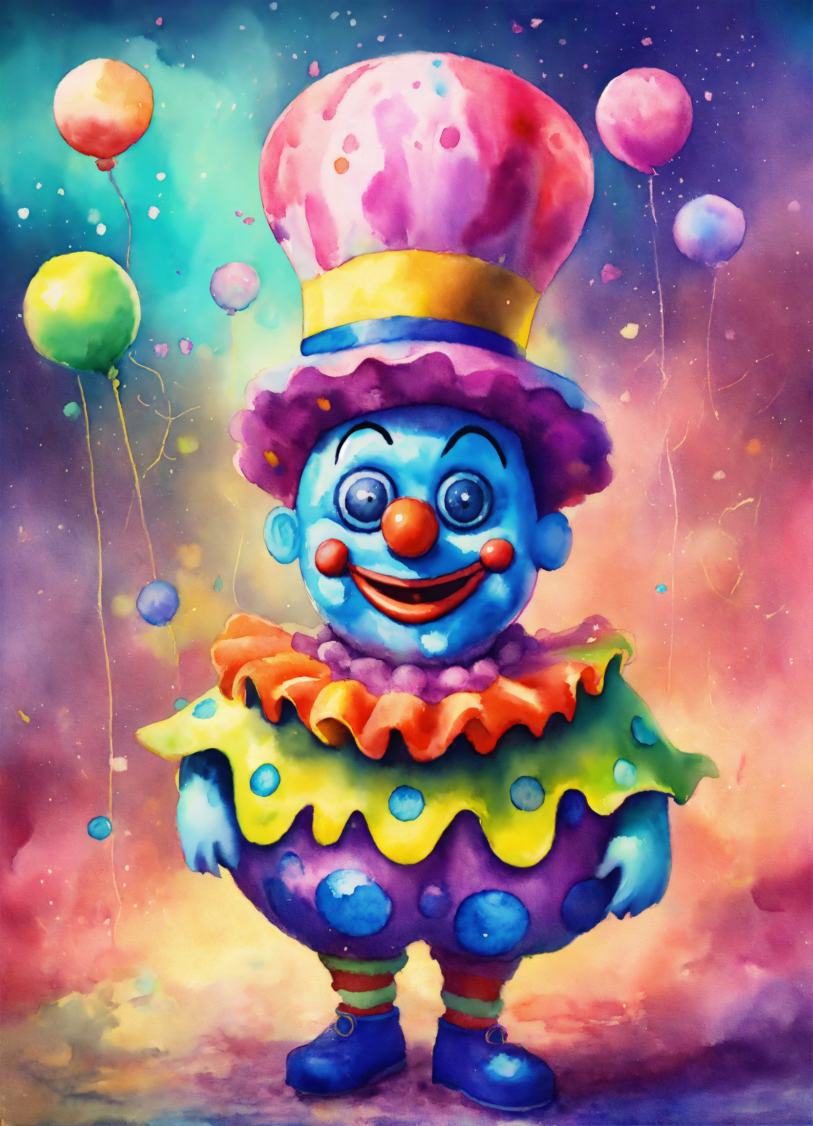 Lexica - Dreamy pastel junk magic sponge bob dressed as clown ...