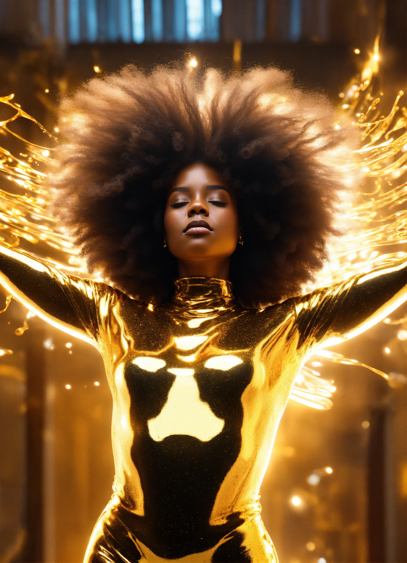 Lexica - 3d render of black woman with afro made entirely of glass ...