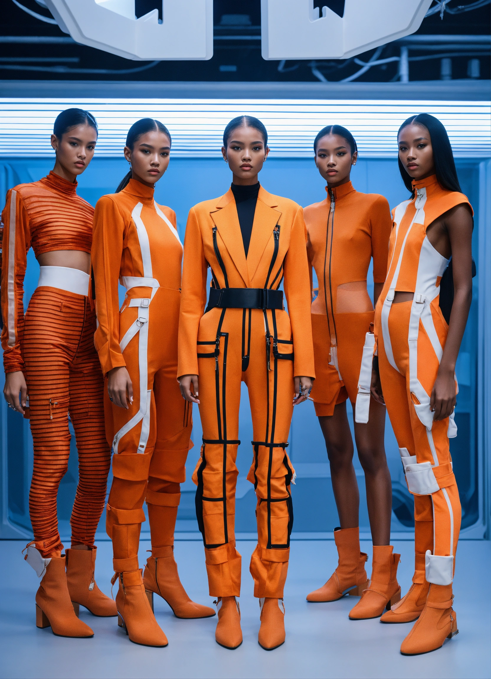 Lexica - Party on a spaceship, group of men and women in various modern ...