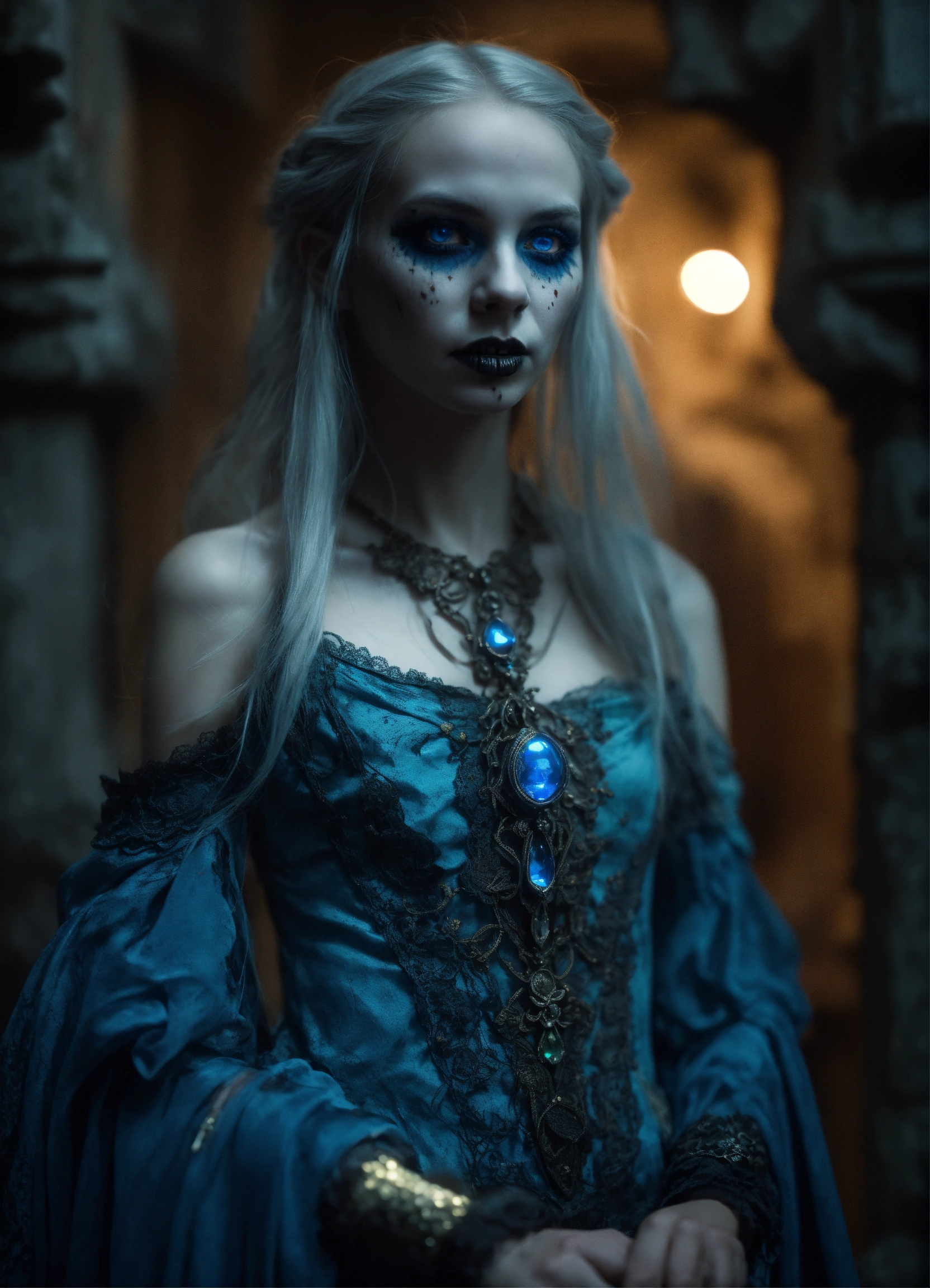 Lexica - Body portrait, ten year old childish female goth necromancer ...
