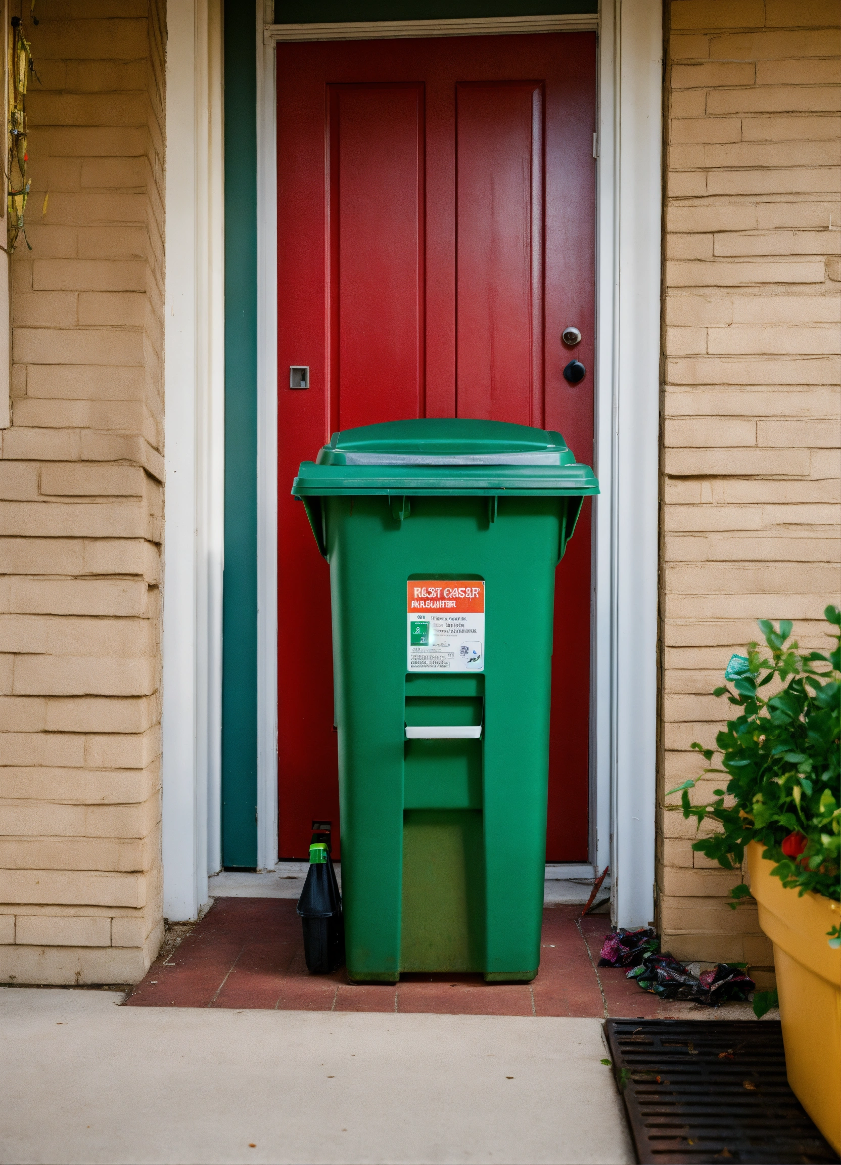 Lexica - Kitchen trash can, outside of apartment door, apartment ...
