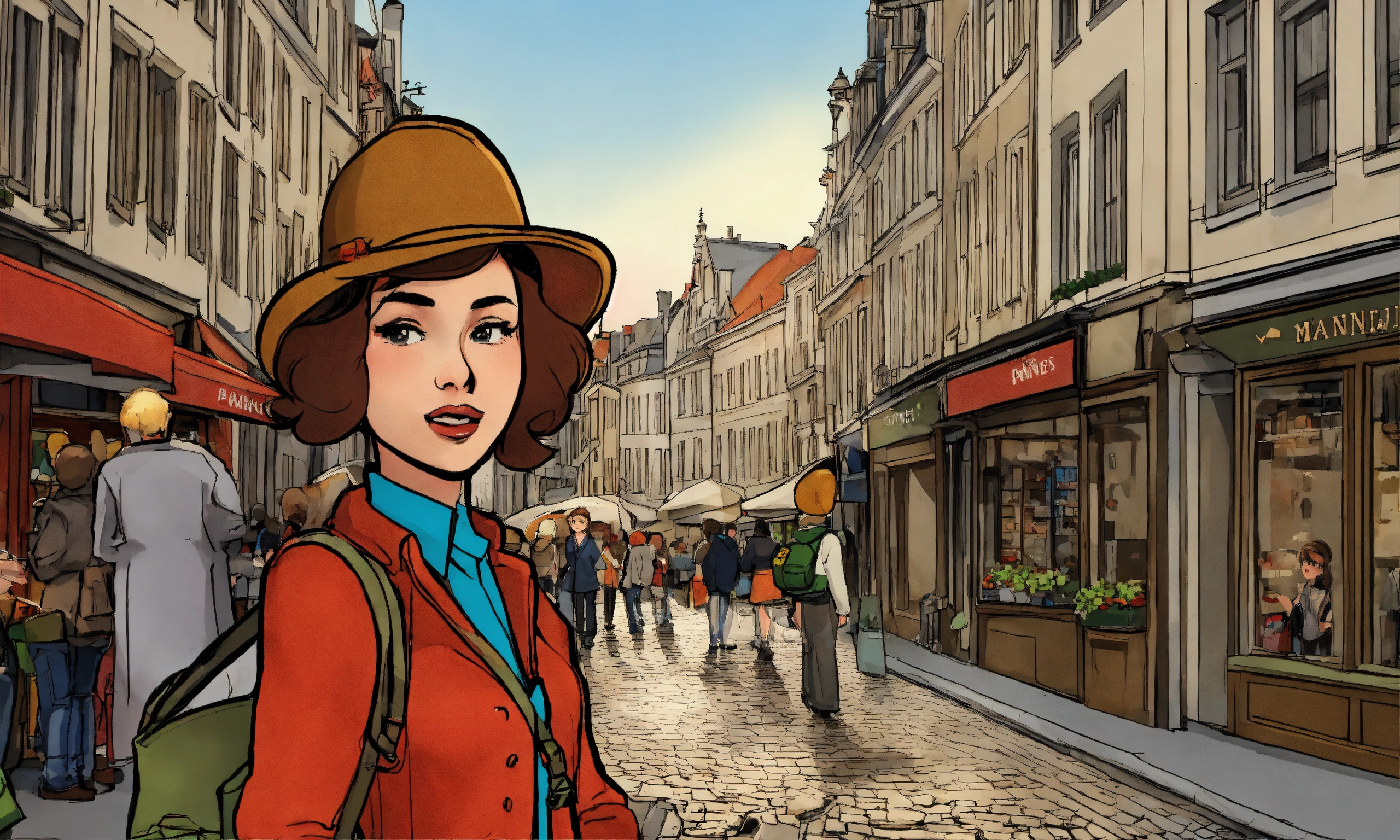 Lexica - A european comic style hand drawn cartoon of a hot girl ...