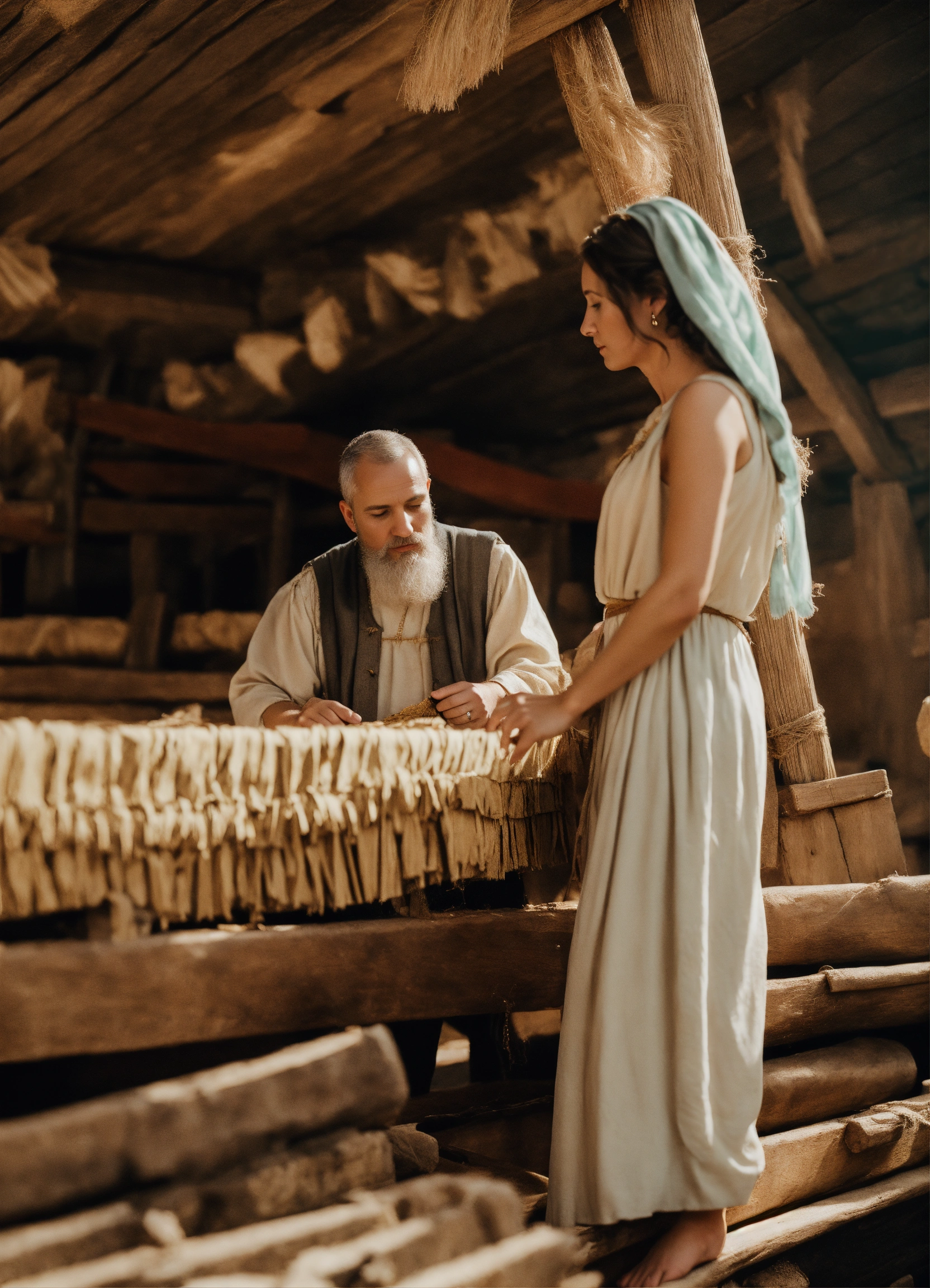 Lexica - An adult woman working with her husband Noah on the ark ...