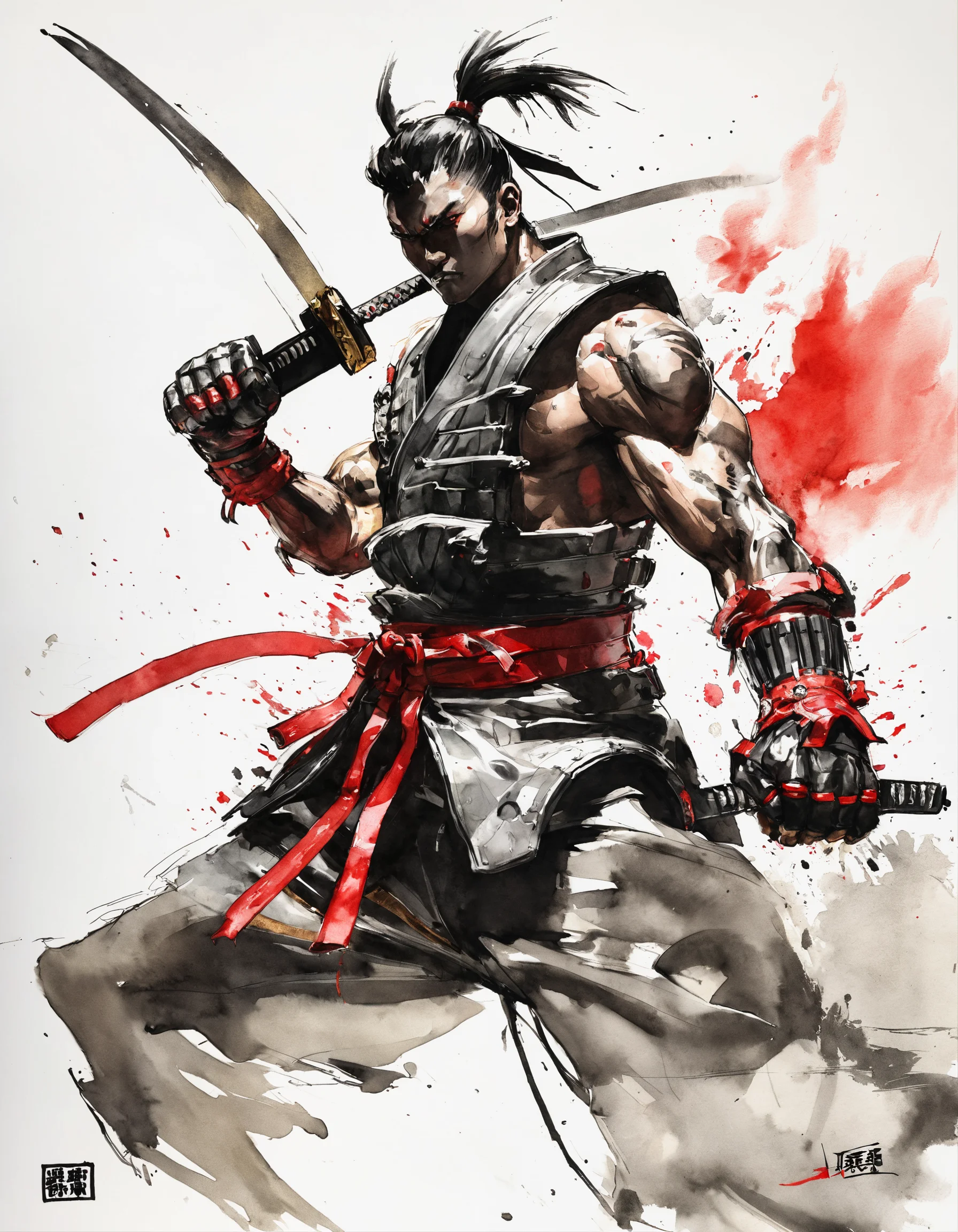 Lexica - Diesel-punk hip-hop punk ashigaru wearing diesel-punk oni ...