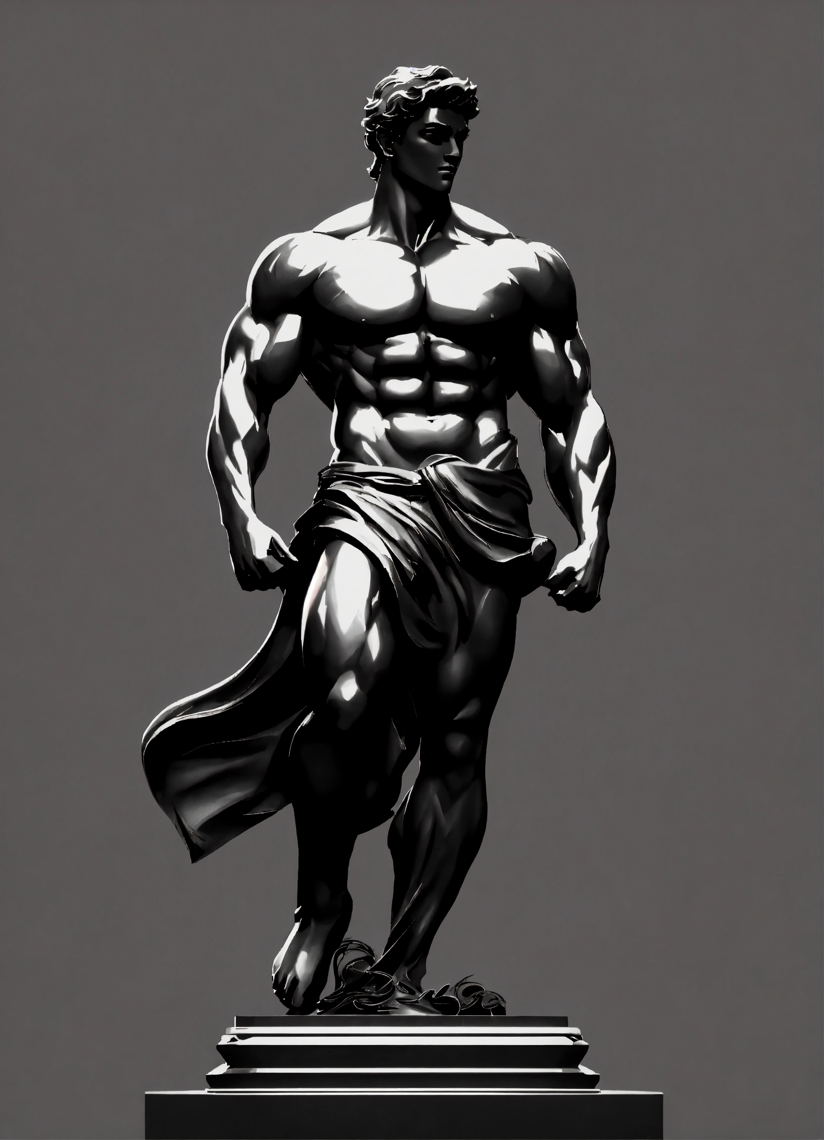 Lexica - Simple logo for a clothing Brand from a muscular Statue, the ...