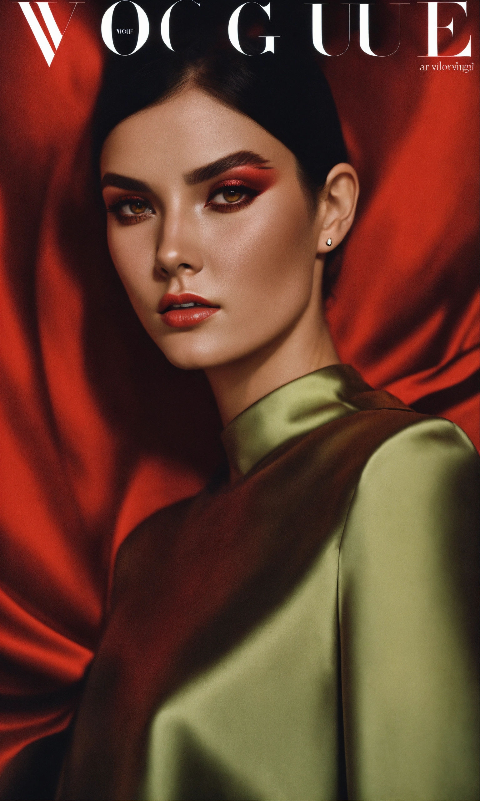 Lexica - Woman with glowing demon eyes, cover of vogue