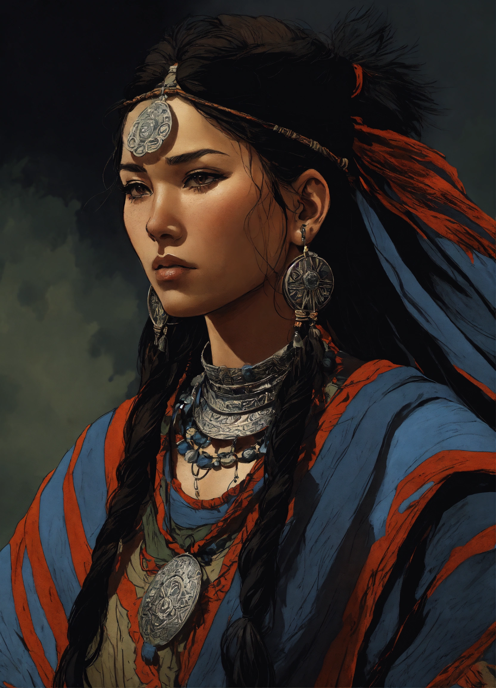 Lexica - Illustration of a young Sámi woman in the style of Bernie ...