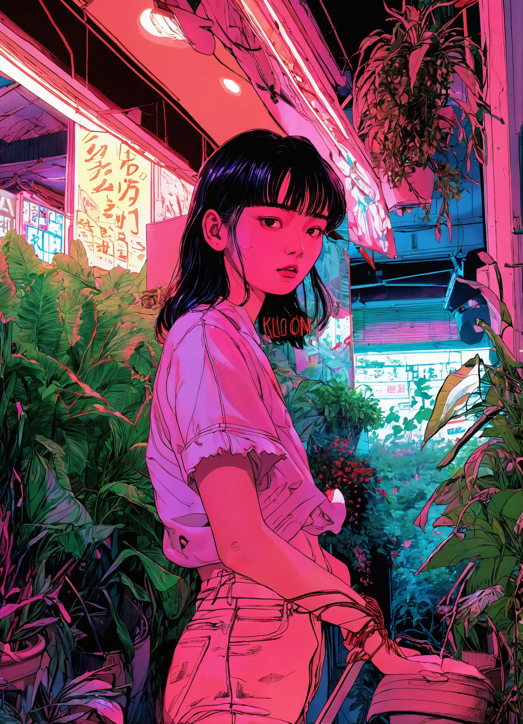 Lexica - Neon signs, Akira style, detailed line art, fine details, full ...