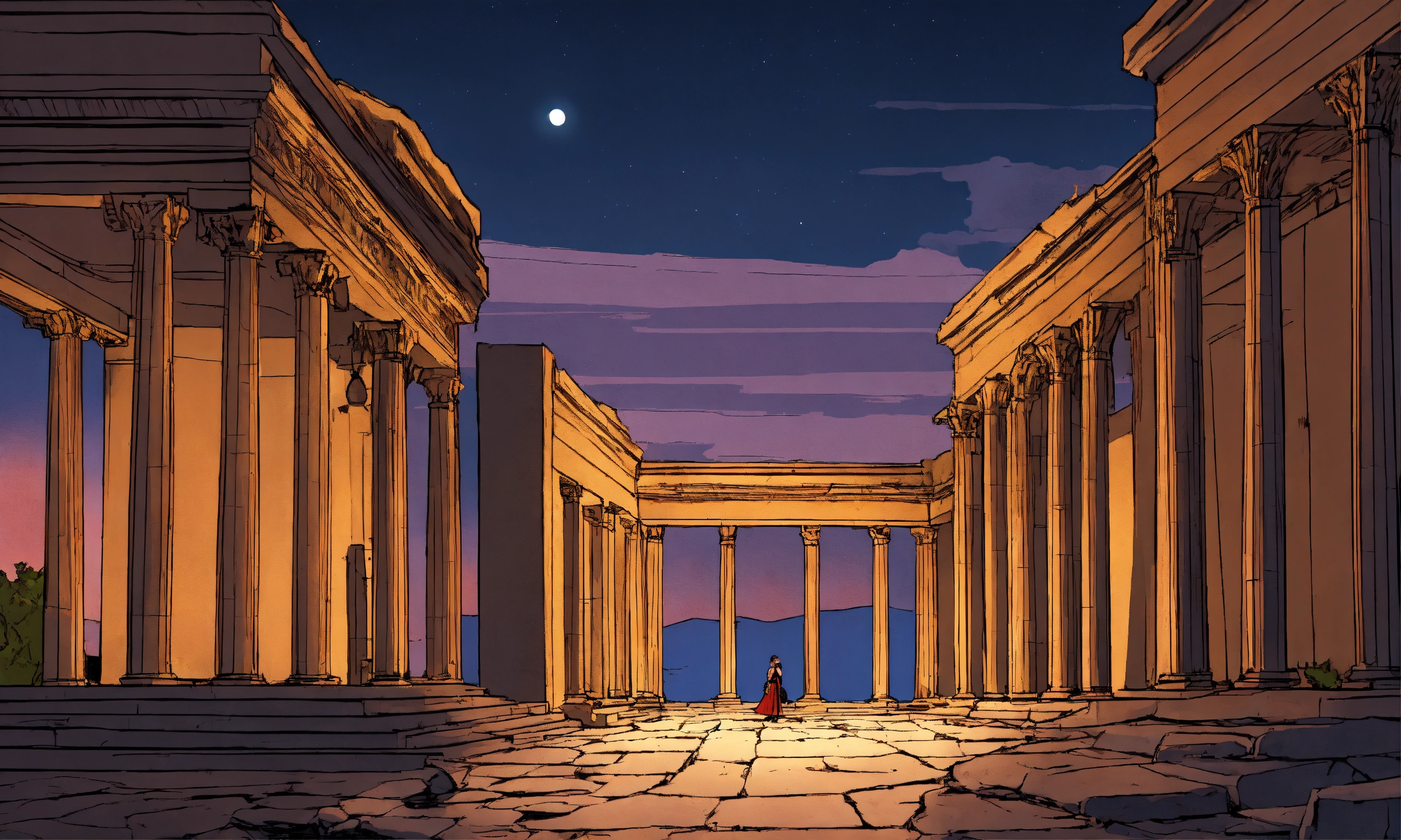 Lexica - Goth greece at night . comic