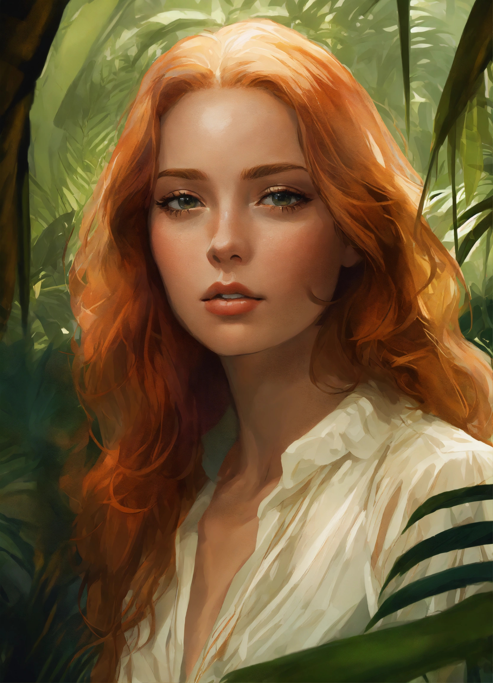 Lexica - A digital art portrait of a stunningly georgeous woman with ...