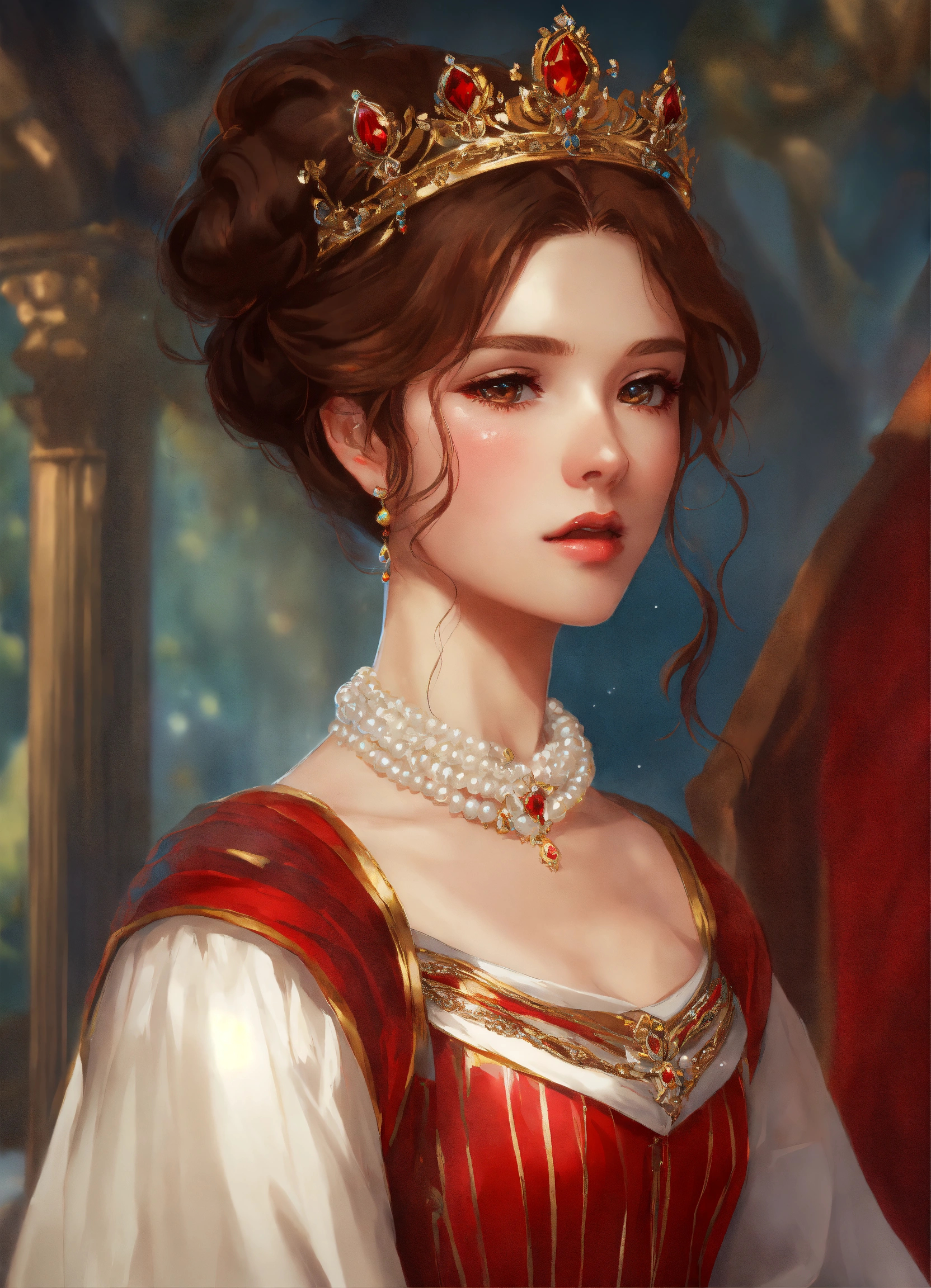 Lexica - PRINCESS WITH WHITE SKIN SKIN, BROWN HAIR, AN ELEGAN TIARA ...