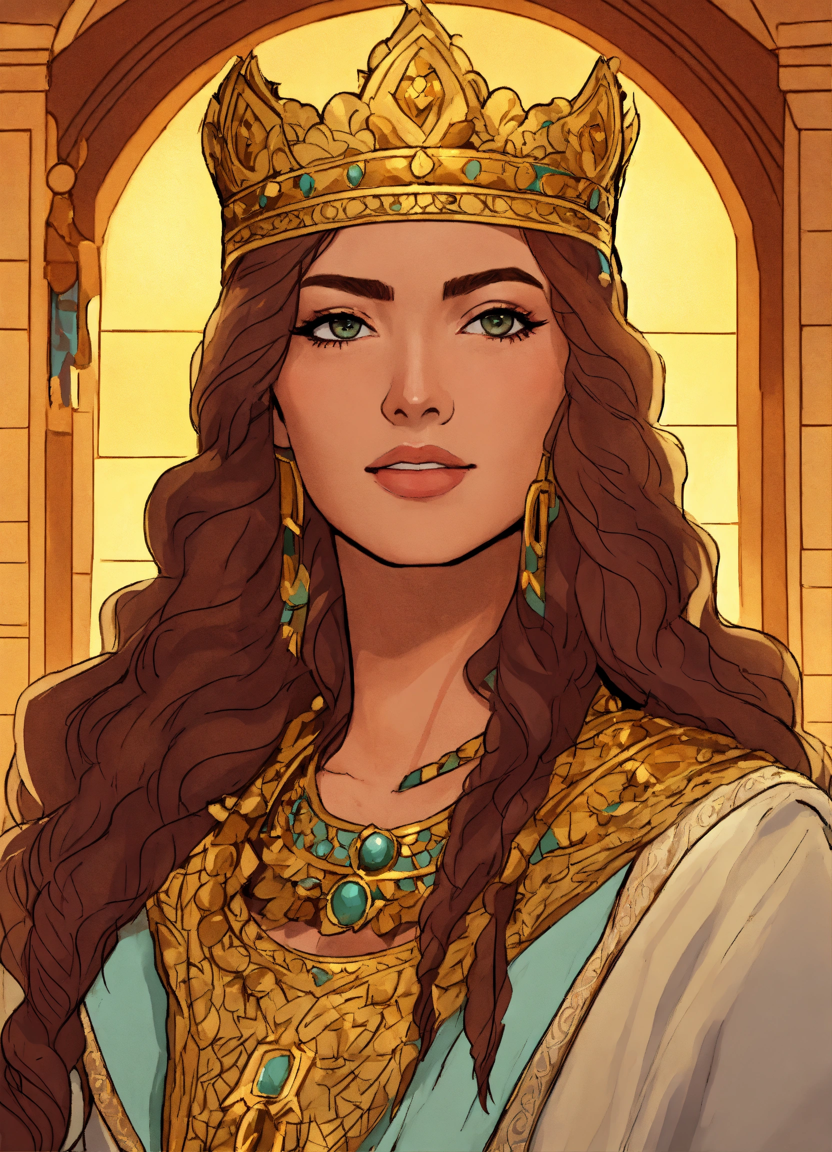 Lexica - Queen athaliah from the bible, 2d cartoon, face closeup