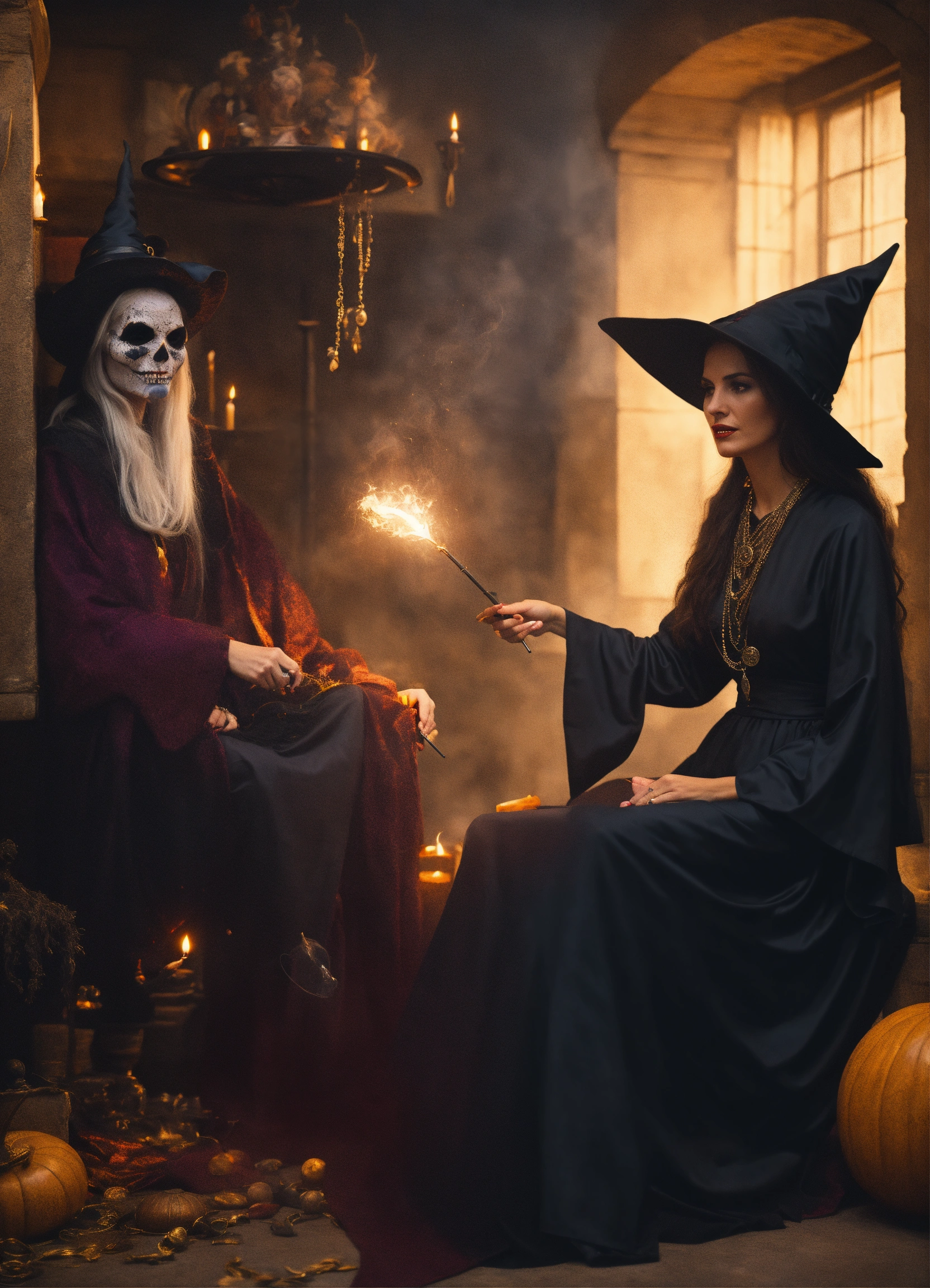 Lexica - Witch casting a hypnosis spell on a bank teller