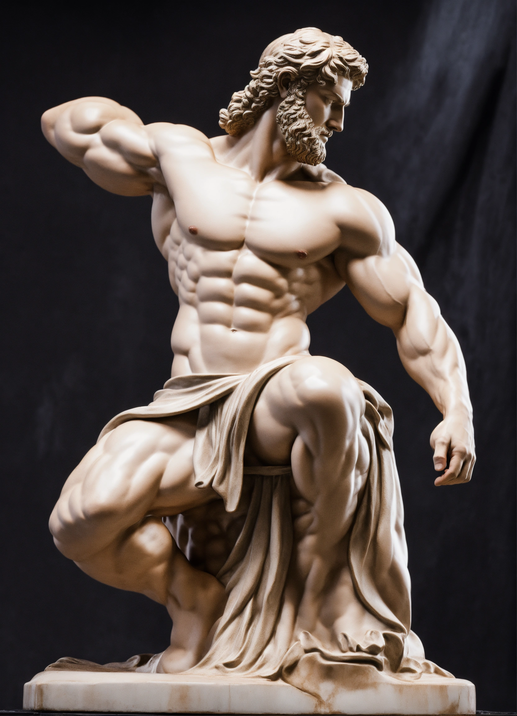 Lexica - Modern muscular greek god statue with middelparting hair with ...