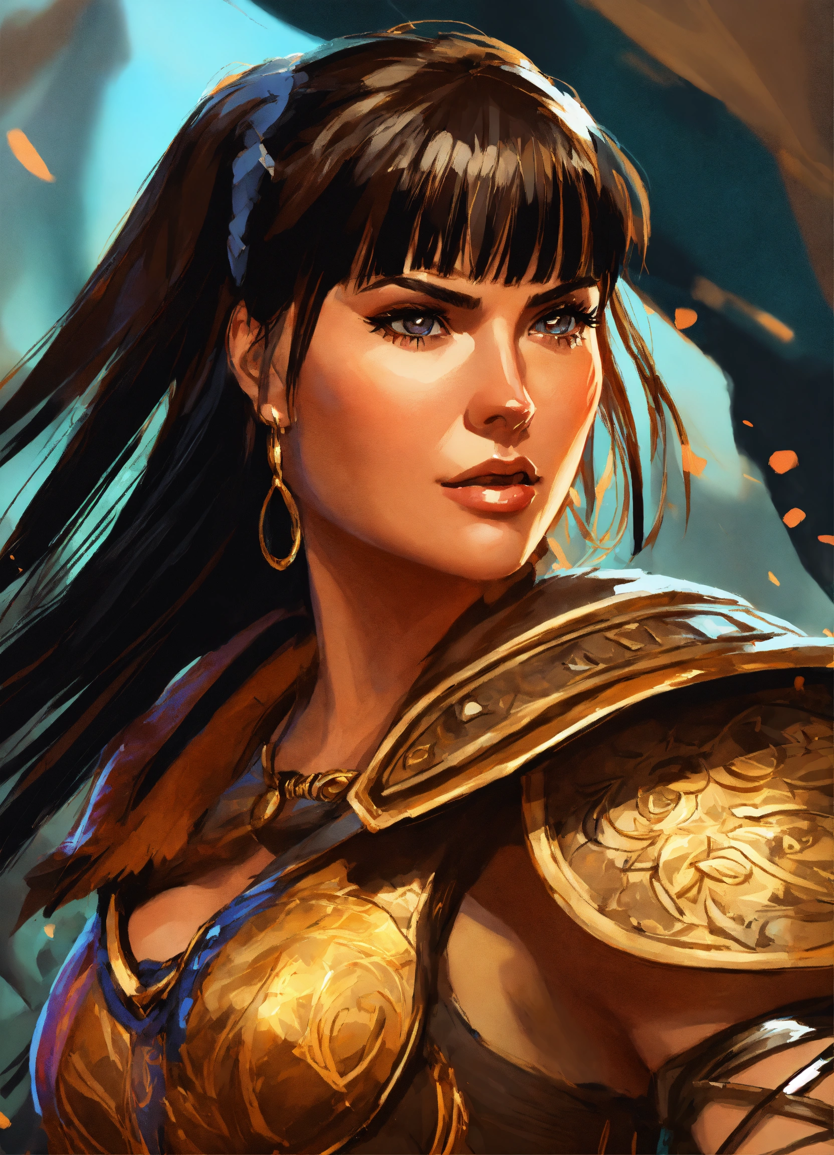 Lexica - Xena Warrior Princess, 2D illustration style, sharp focus ...