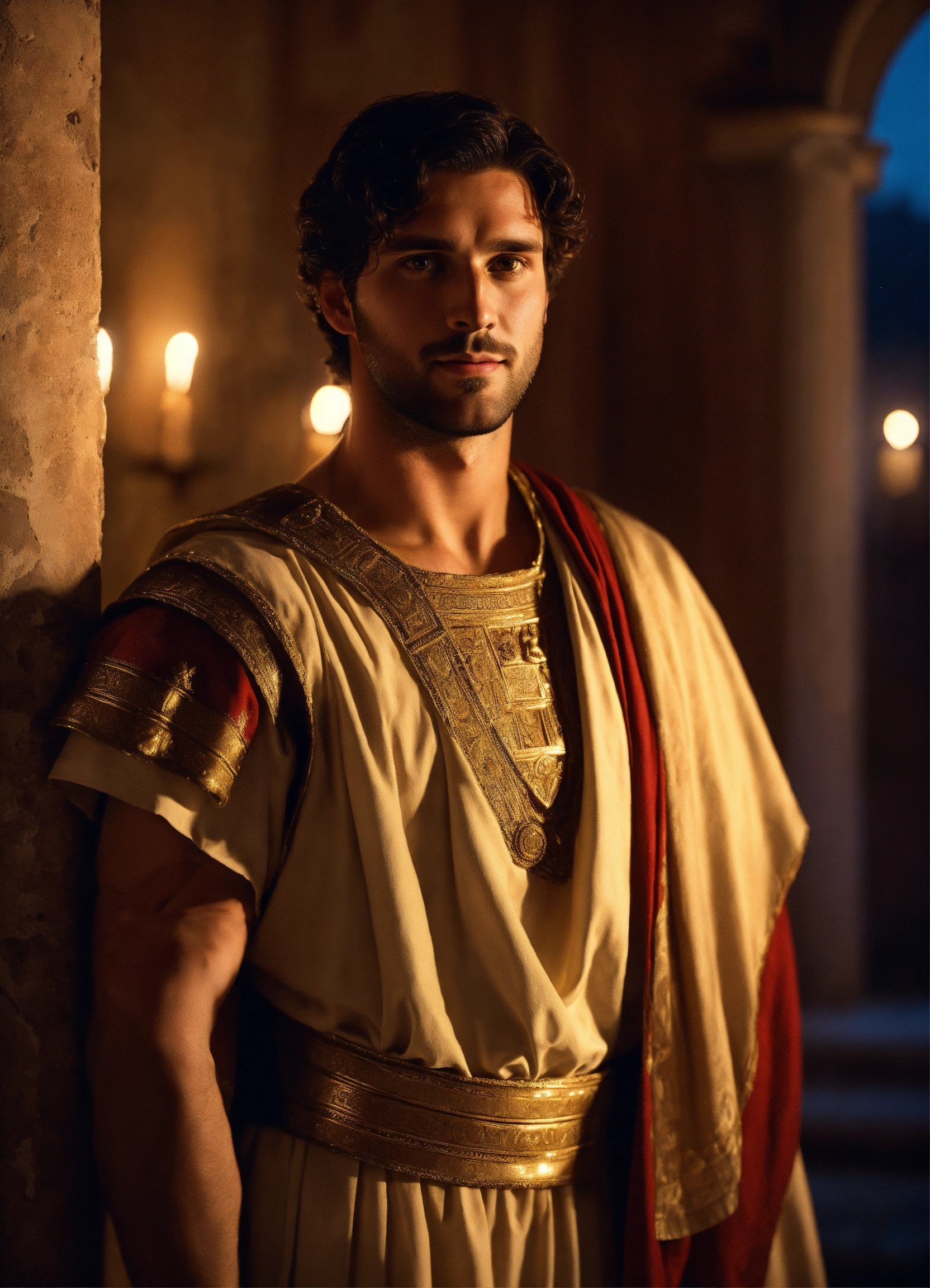 Lexica - A young rich noble handsome roman man wearing roman clothes ...
