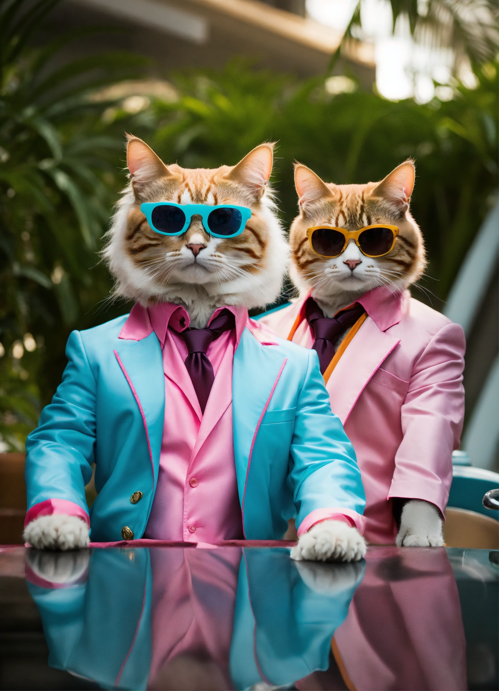 Lexica - Cats dressed as Miami Vice TV show