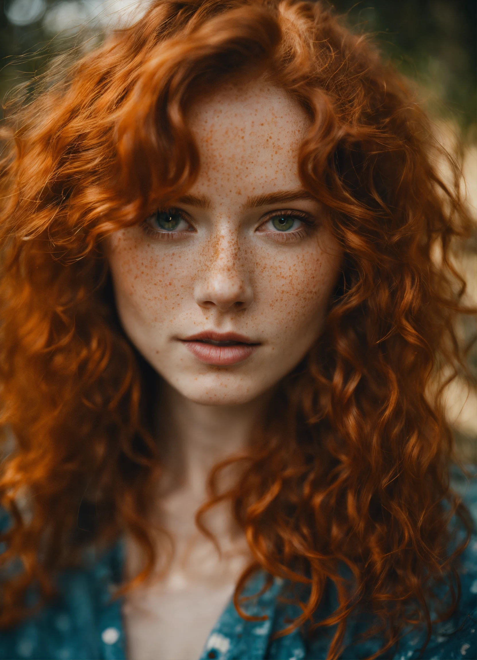 Lexica - Incredibly beautiful ginger haired woman with freckles. wavy ...