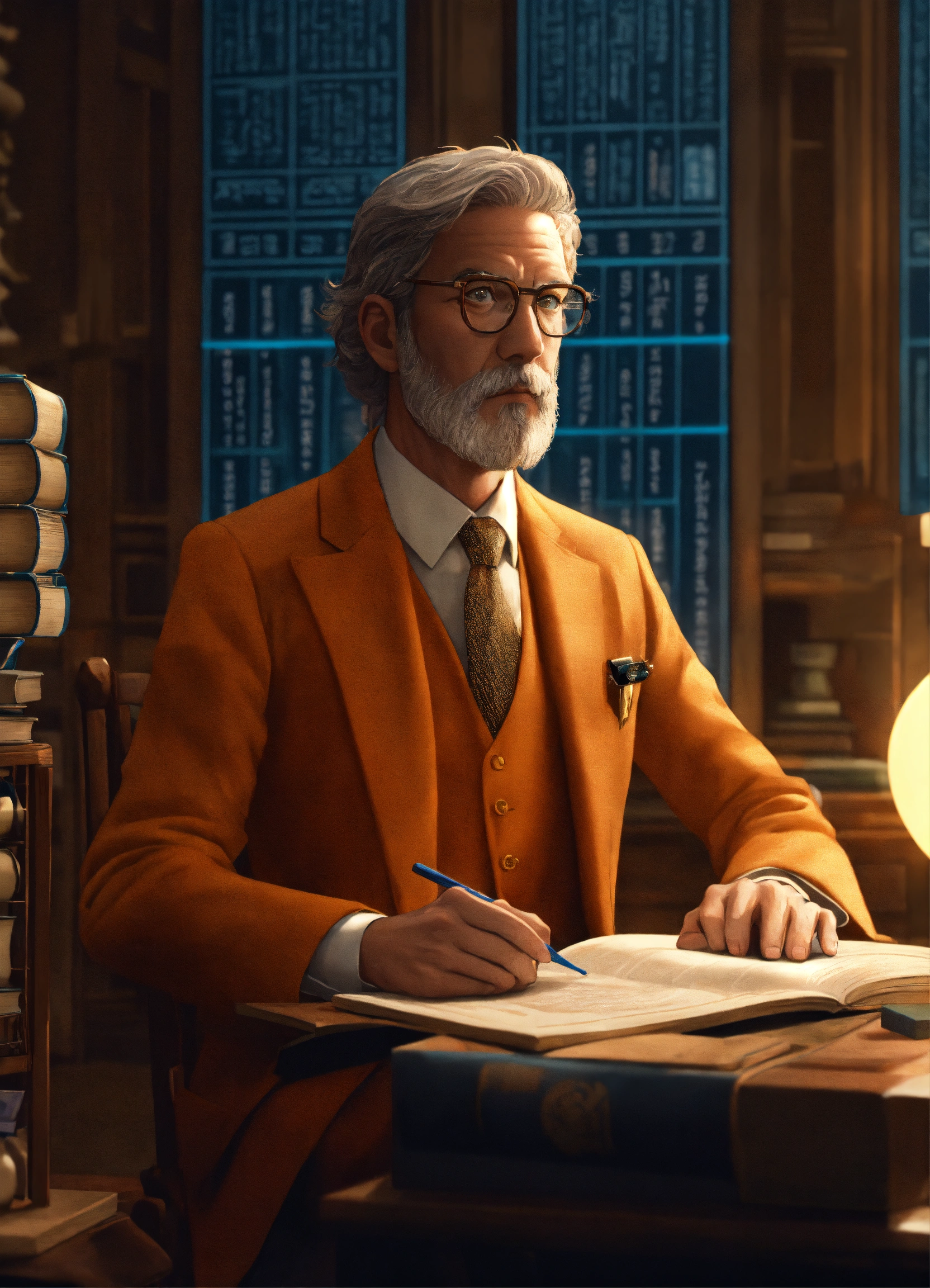 Lexica - A science fiction hologram of pythagoras, a handsome 55 year ...