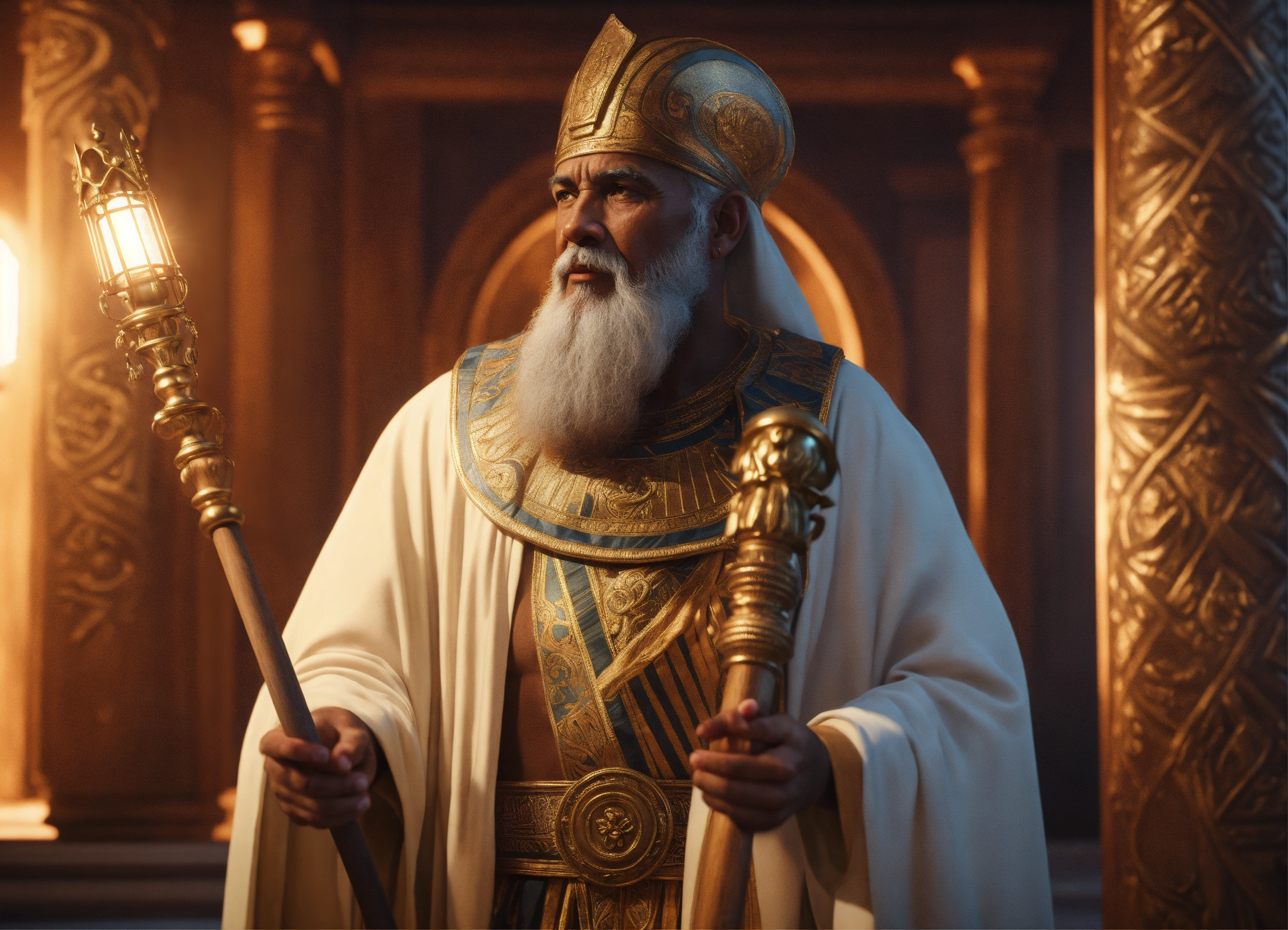 Lexica - Old Moses with his wooden staff, Hebrew robes, speaking in ...