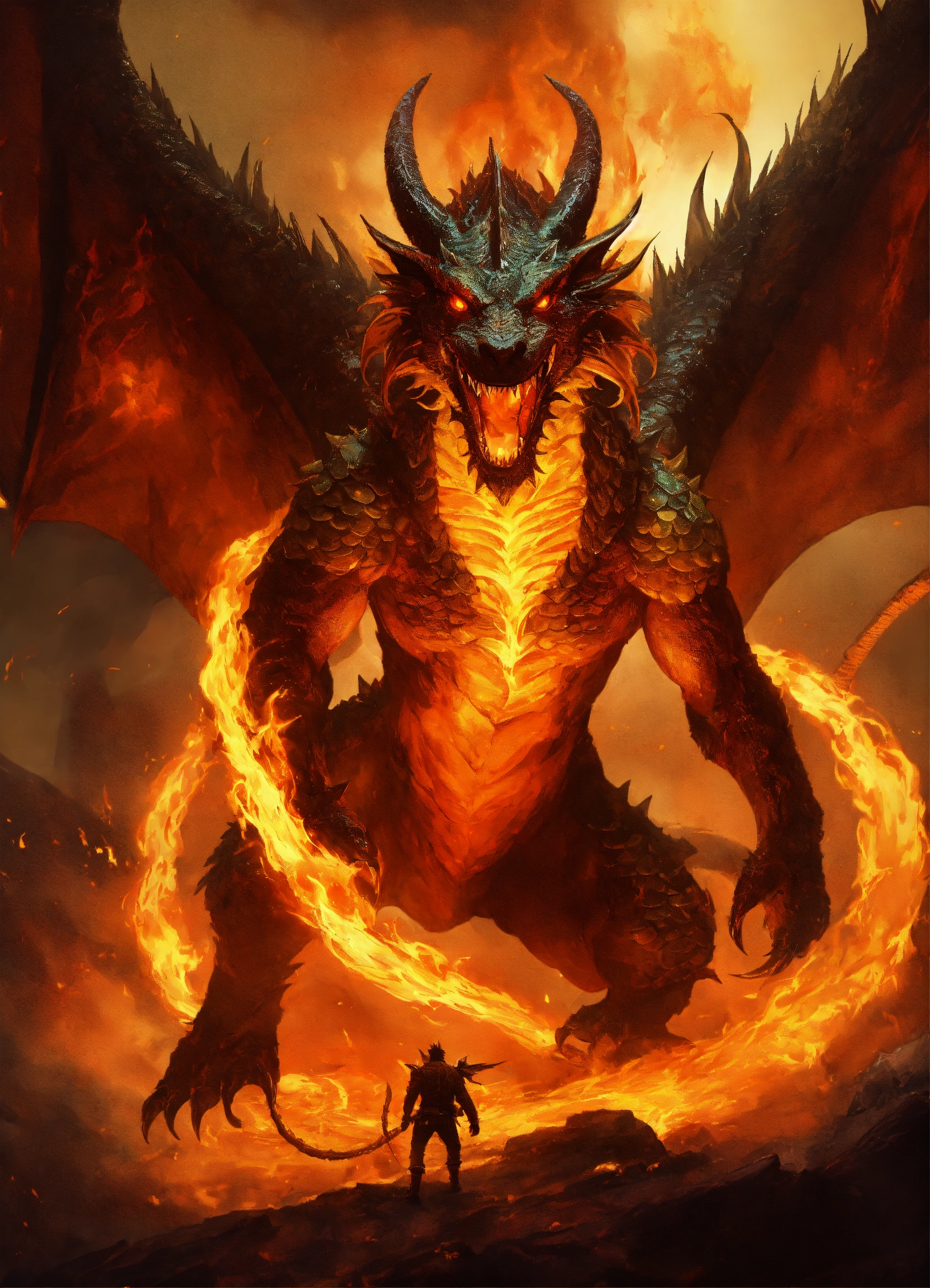 Lexica - A grotesque, demonic dragon, with matted and twisted fur and ...