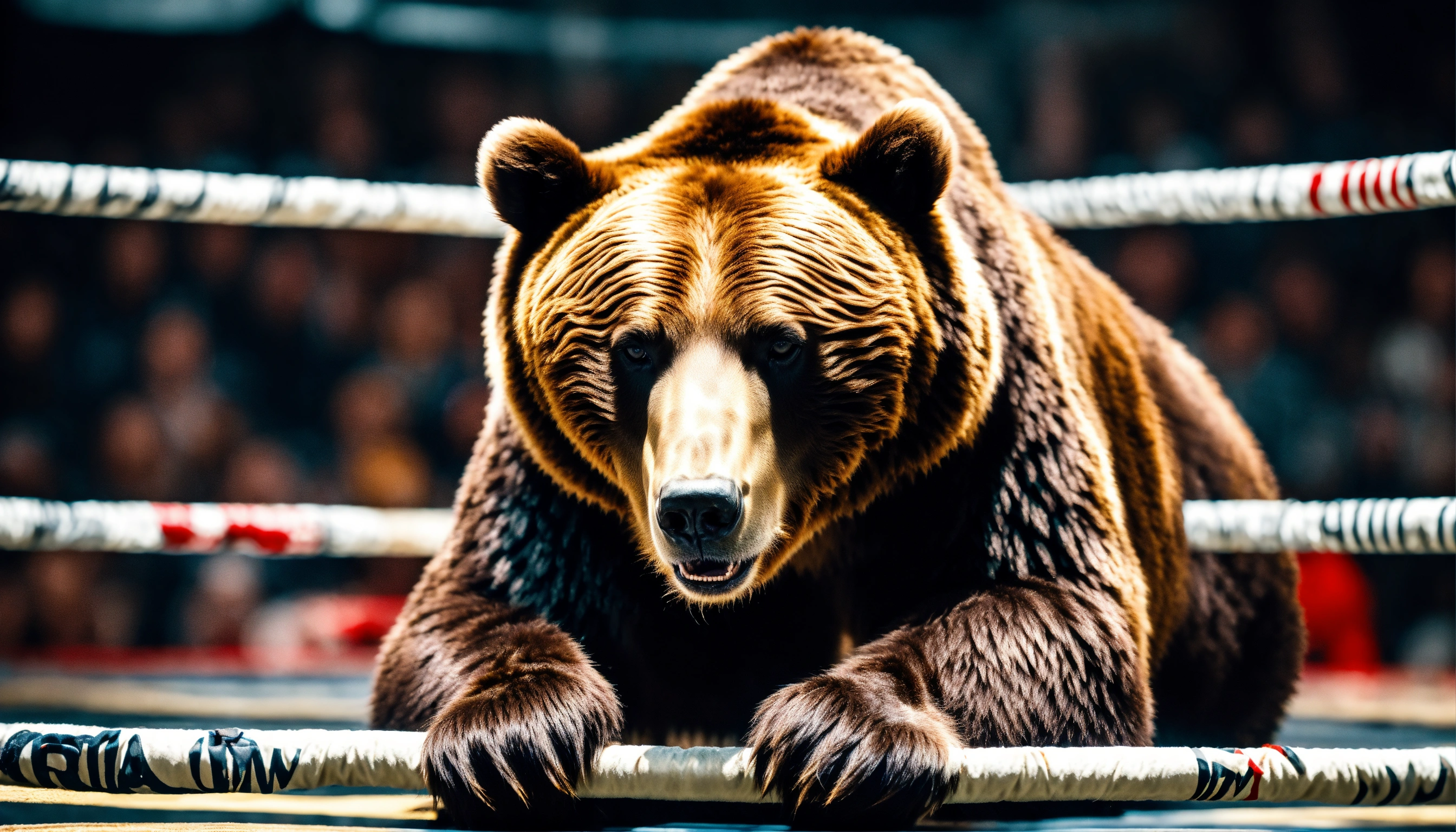Lexica - Grizzly bear in the ring, professional wresting, best quality ...