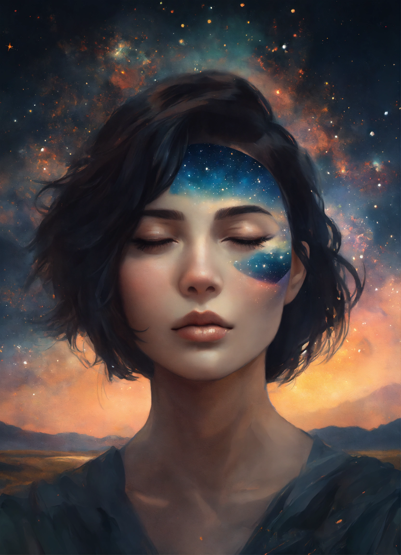Lexica - The eye looks across a universe full of stars, galaxies and ...