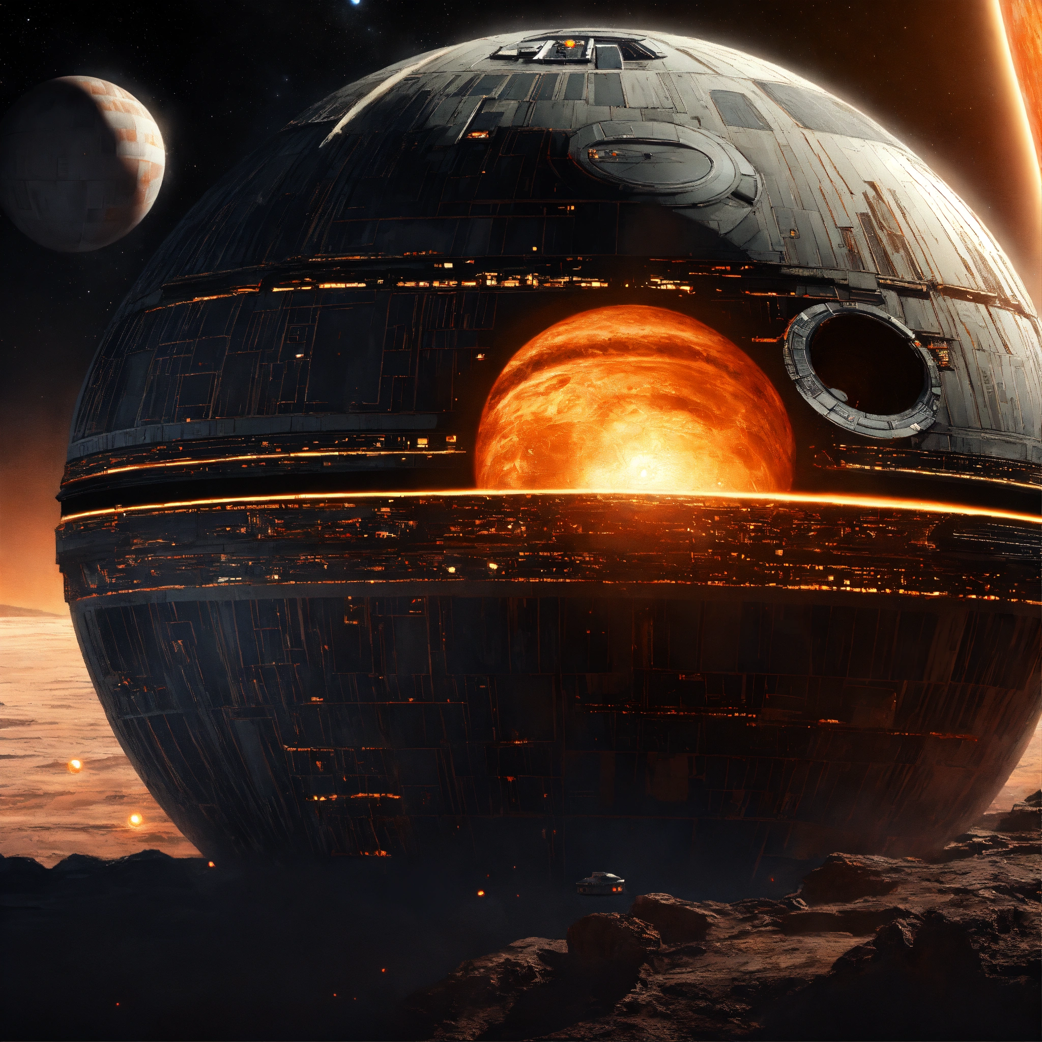 Lexica - Star Wars death star destroying Jupiter, 8k