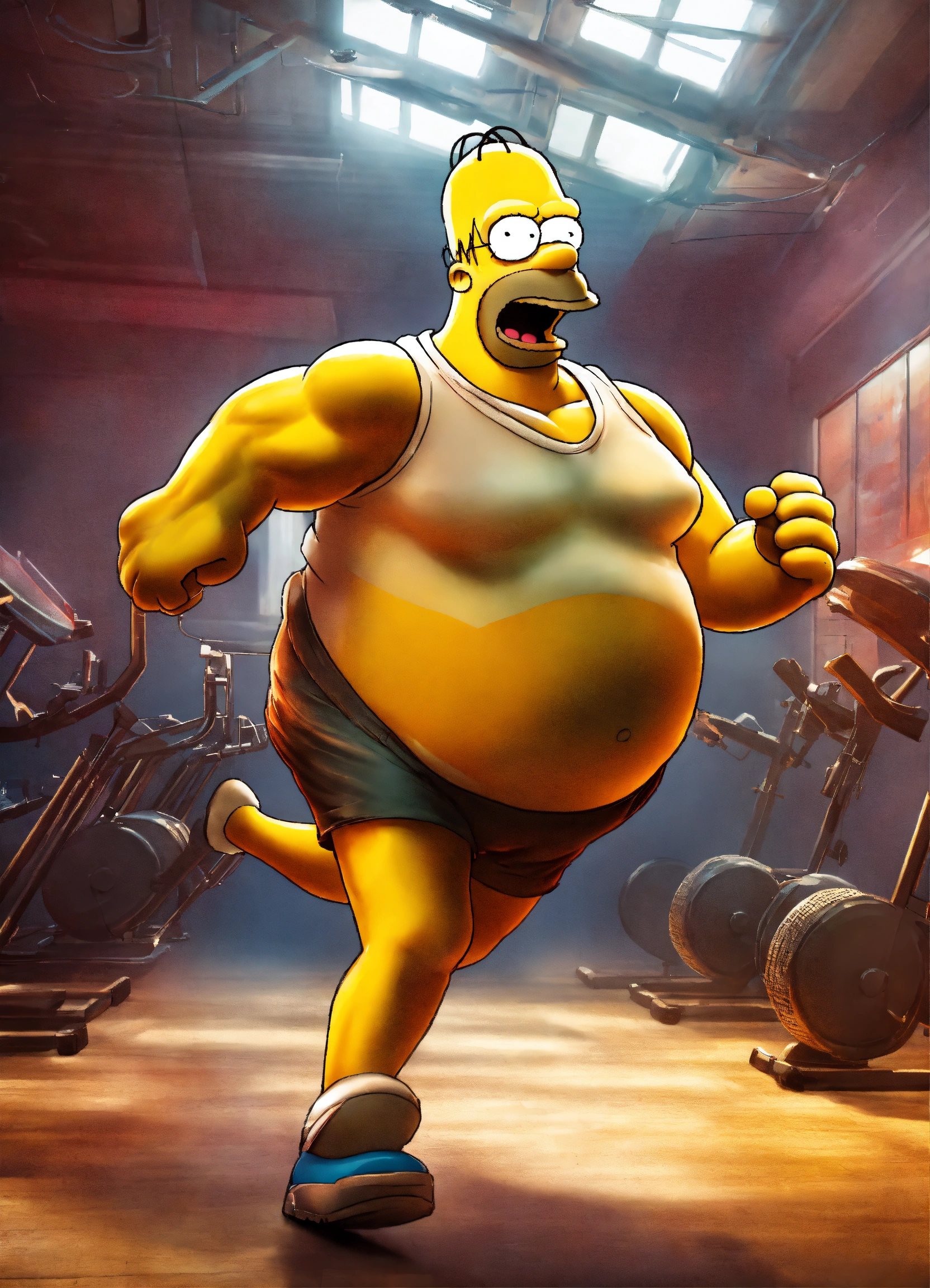 Lexica - Humoristic Homer Simpson body mixed with wild boar head ...