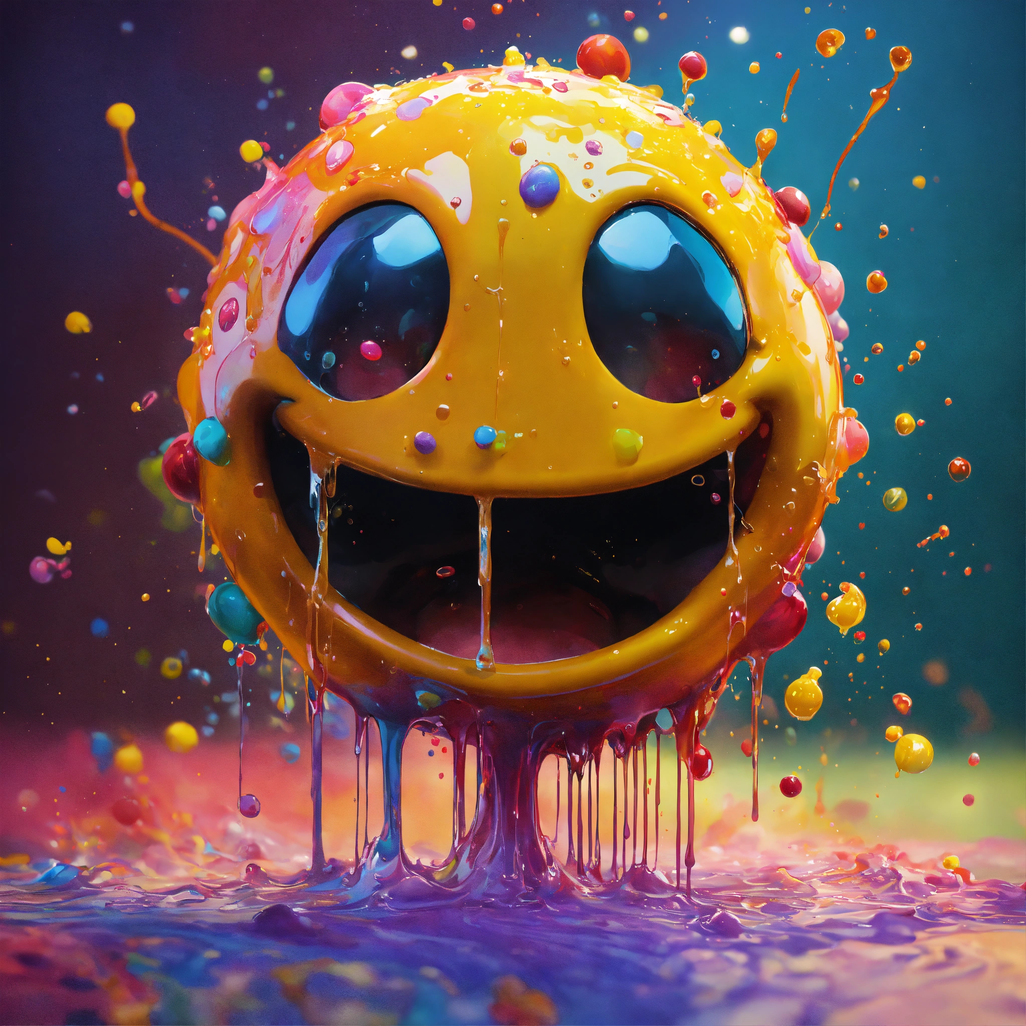 Lexica - Splash art, a quirky liquid portrait of a smileynt , splash ...
