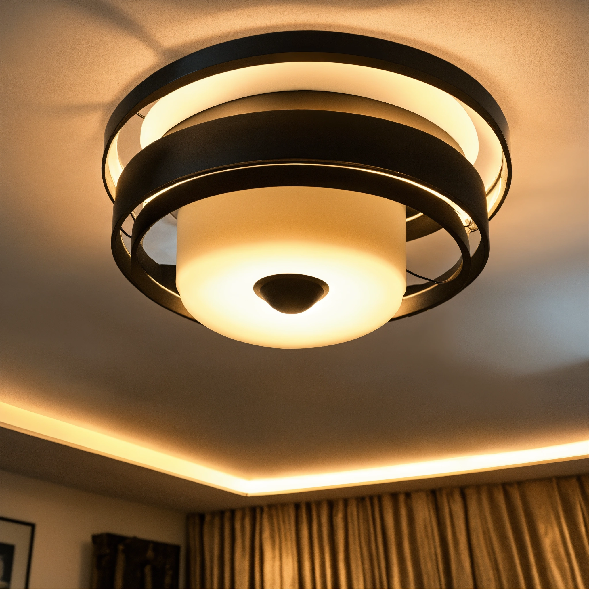 Lexica - A photo of a ceiling light. The ceiling light is a modern ...