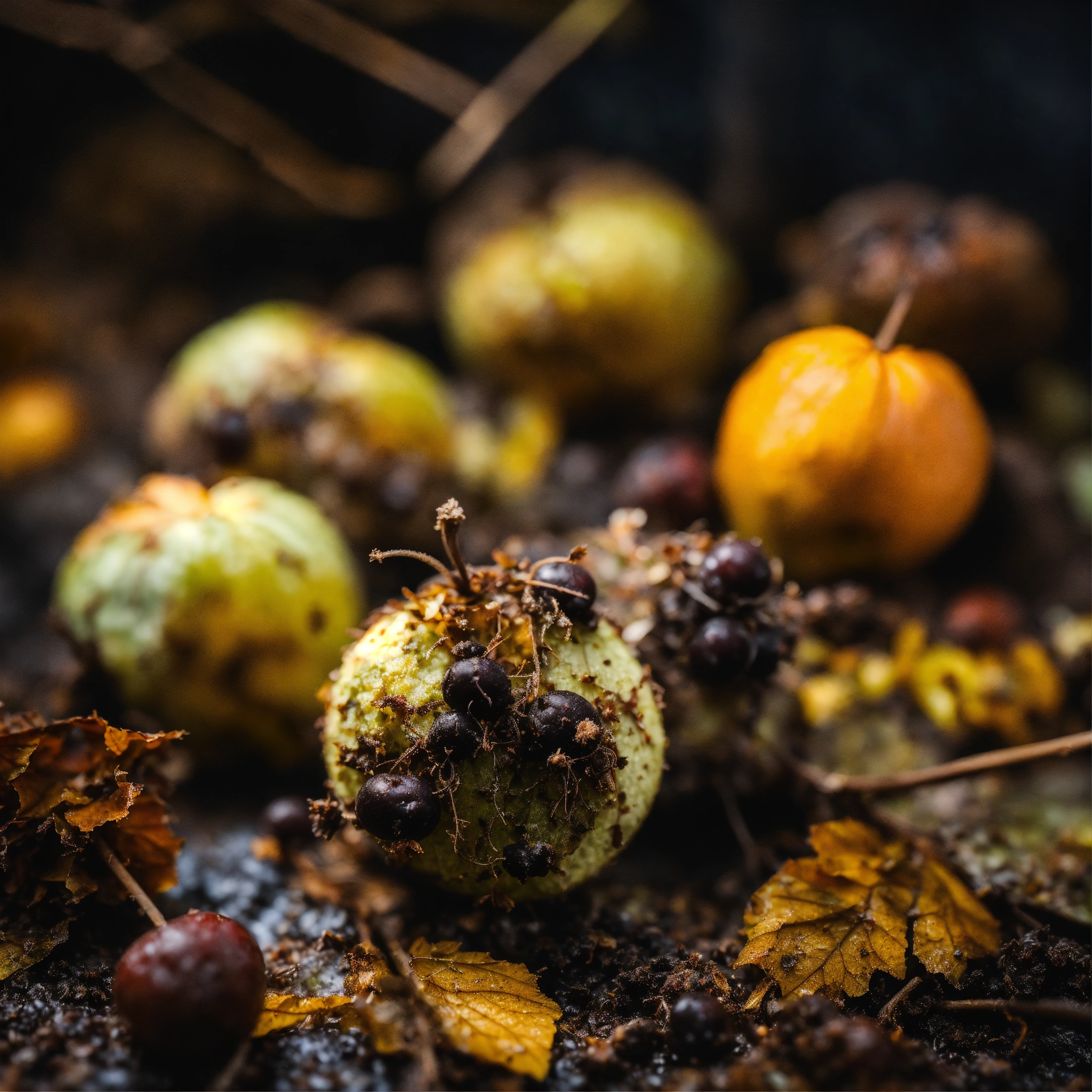 Lexica - Dark creepy ugly Autumn macro photography of dirty and filthy ...